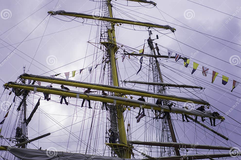 Teamwork on the ship editorial photo. Image of teamwork - 34958826