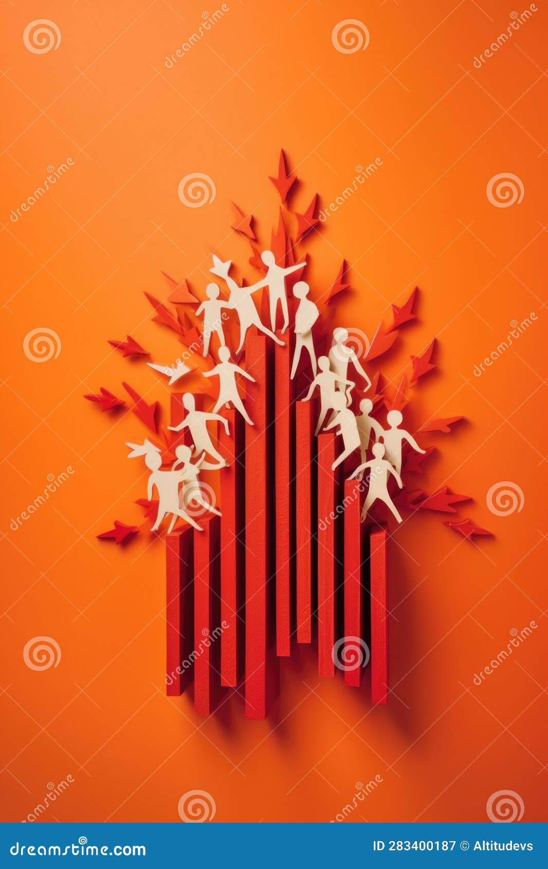 Teamwork Sign with Arrows Pointing in the Same Direction Stock ...