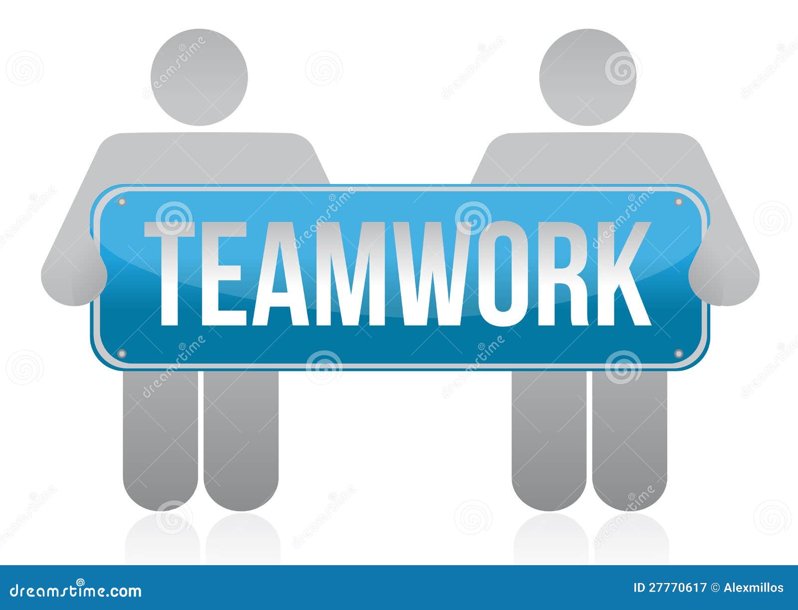 Teamwork sign and people stock illustration. Illustration of group ...