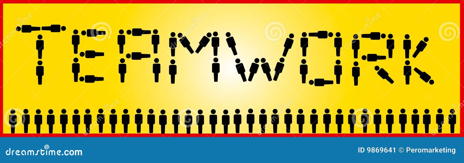 Teamwork sign with people stock illustration. Illustration of people ...