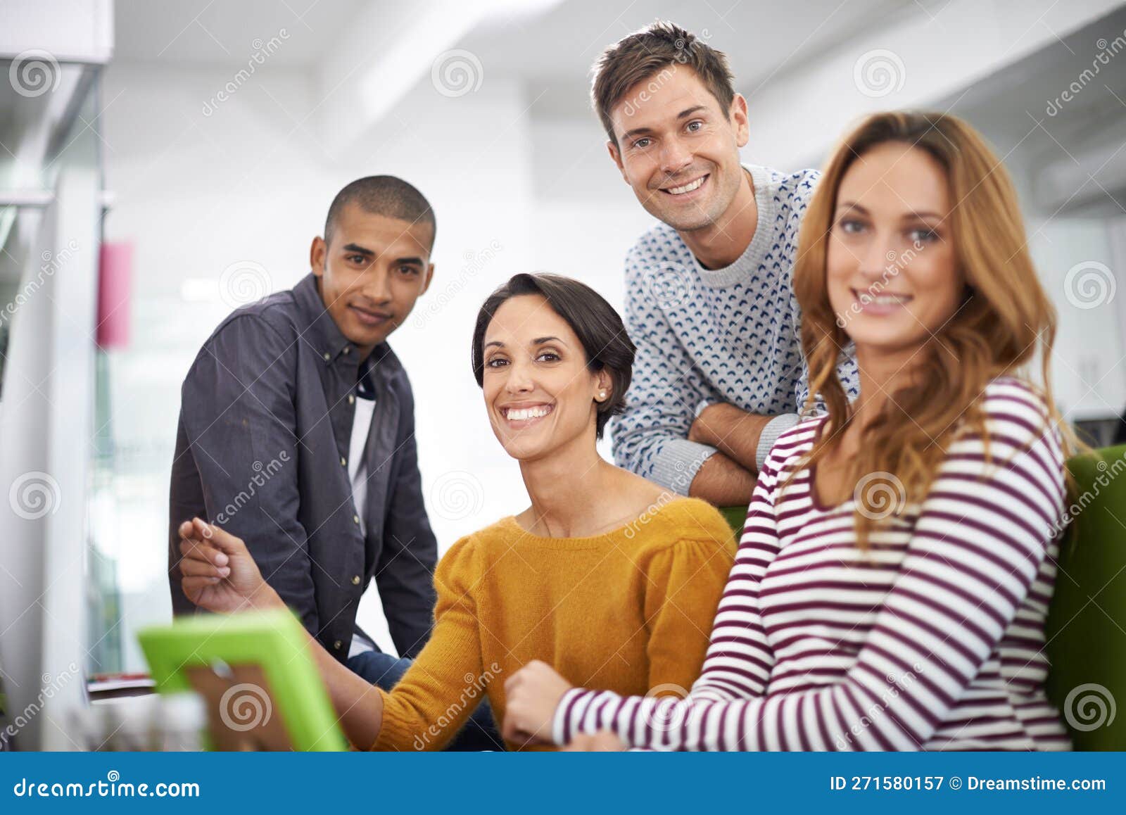 Teamwork with a Smile. Cropped View of a Group of Young Designers ...