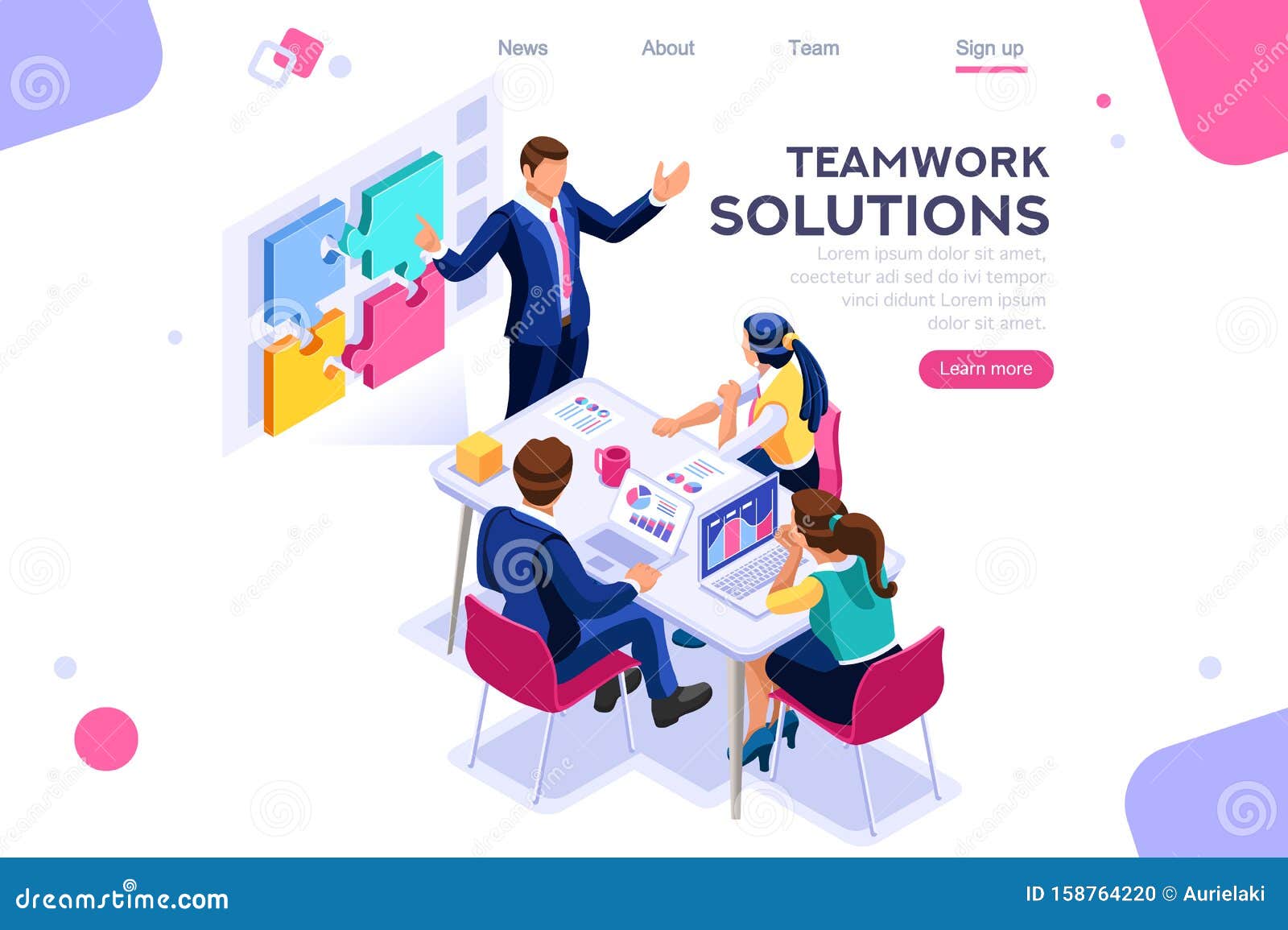 Teamwork Solutions Together Solution Partnership Stock Vector ...