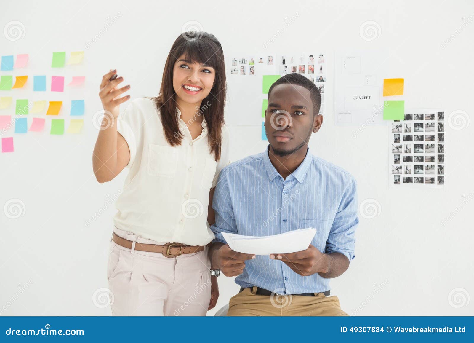 Teamwork Speaking and Working with File Stock Photo - Image of female ...