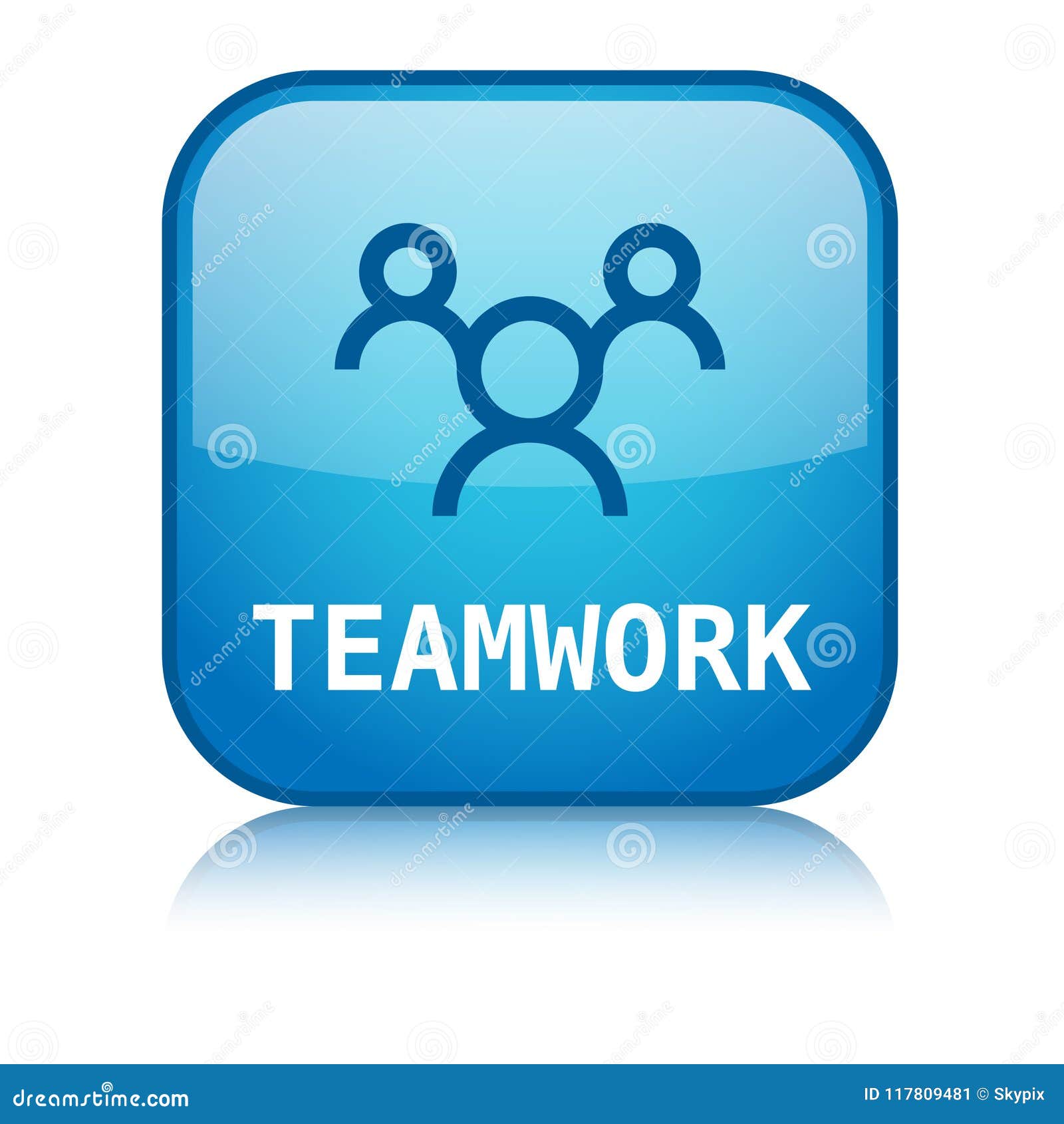 TEAMWORK Square Web Button with Icon Stock Vector - Illustration of ...
