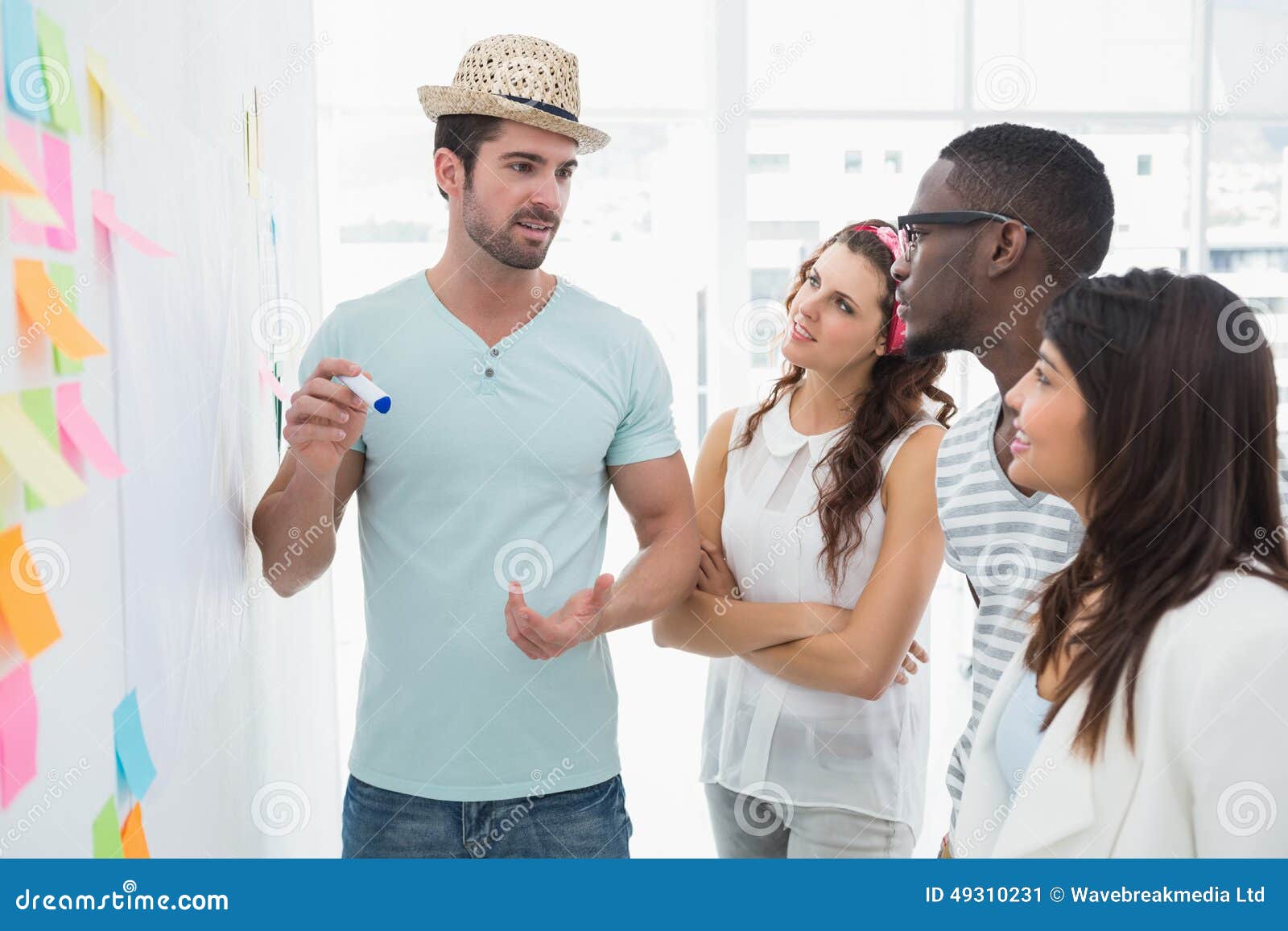 Teamwork Standing and Talking Together Stock Image - Image of meeting ...