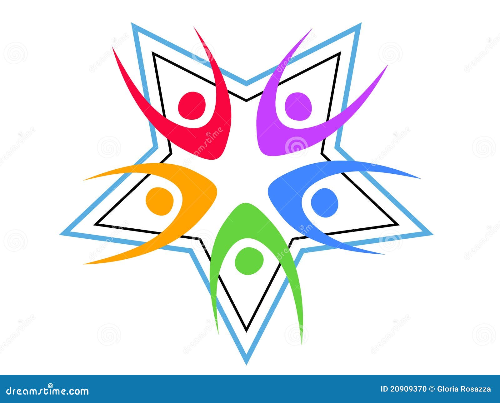 Teamwork Star stock vector. Illustration of partnership - 20909370