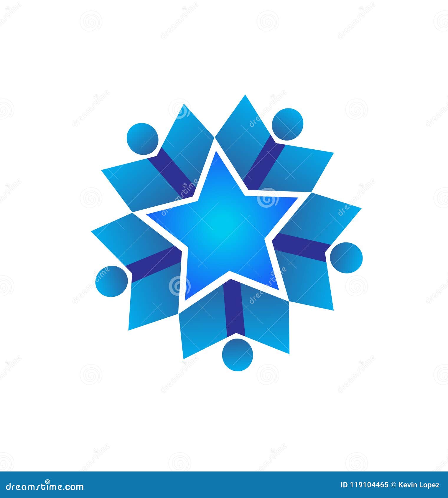 Teamwork Star Group People Vector Stock Vector - Illustration of human ...