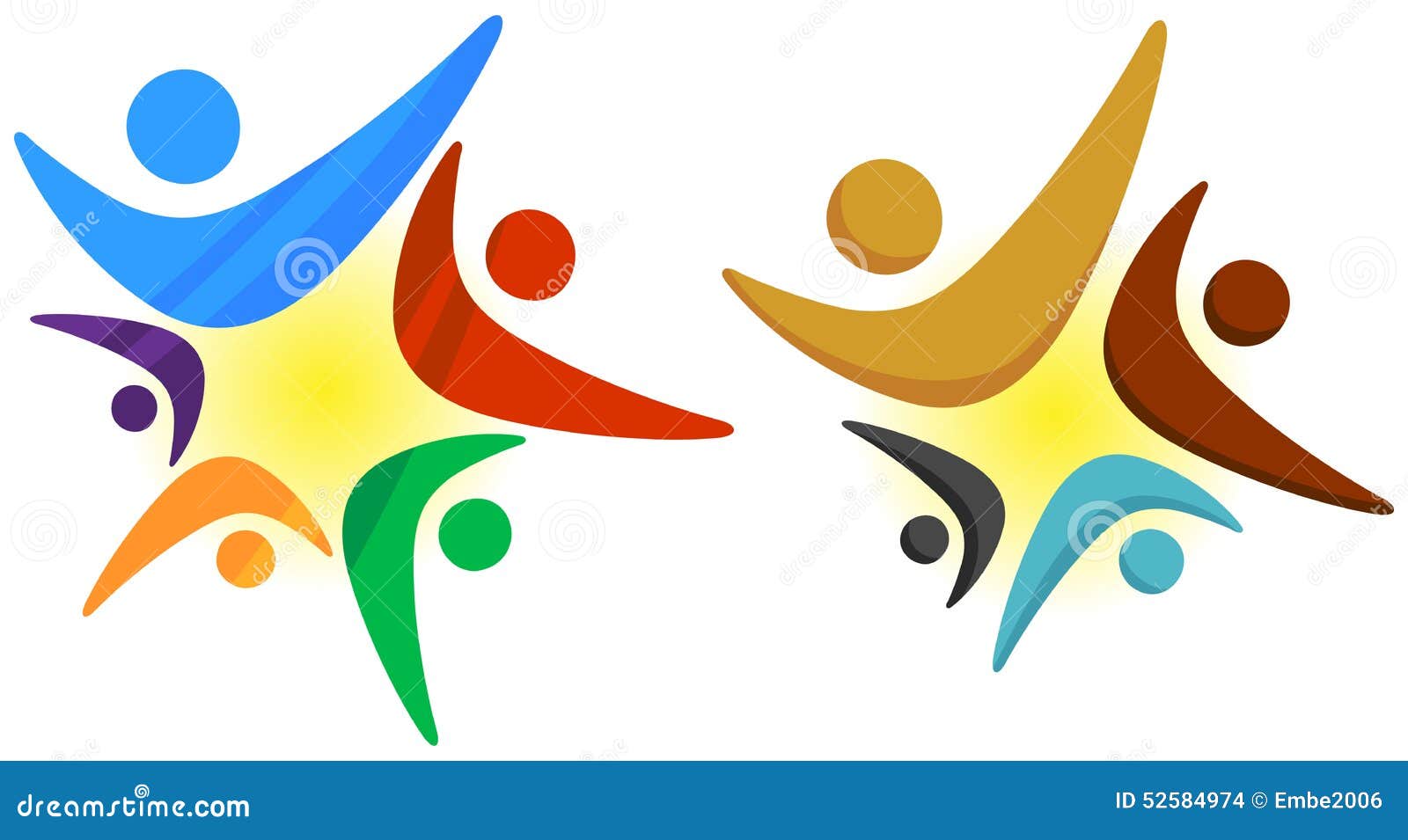 Teamwork star logo stock vector. Illustration of vector - 52584974