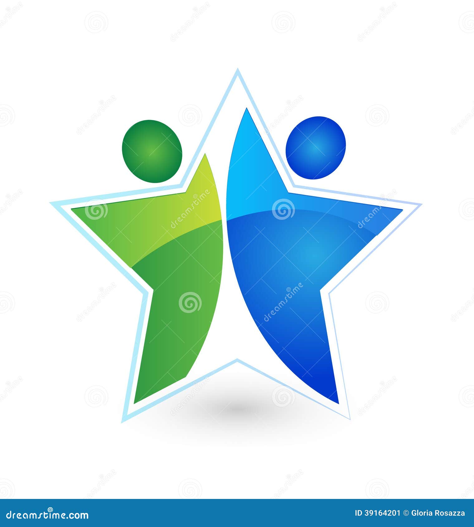 Teamwork star logo stock vector. Illustration of green - 39164201