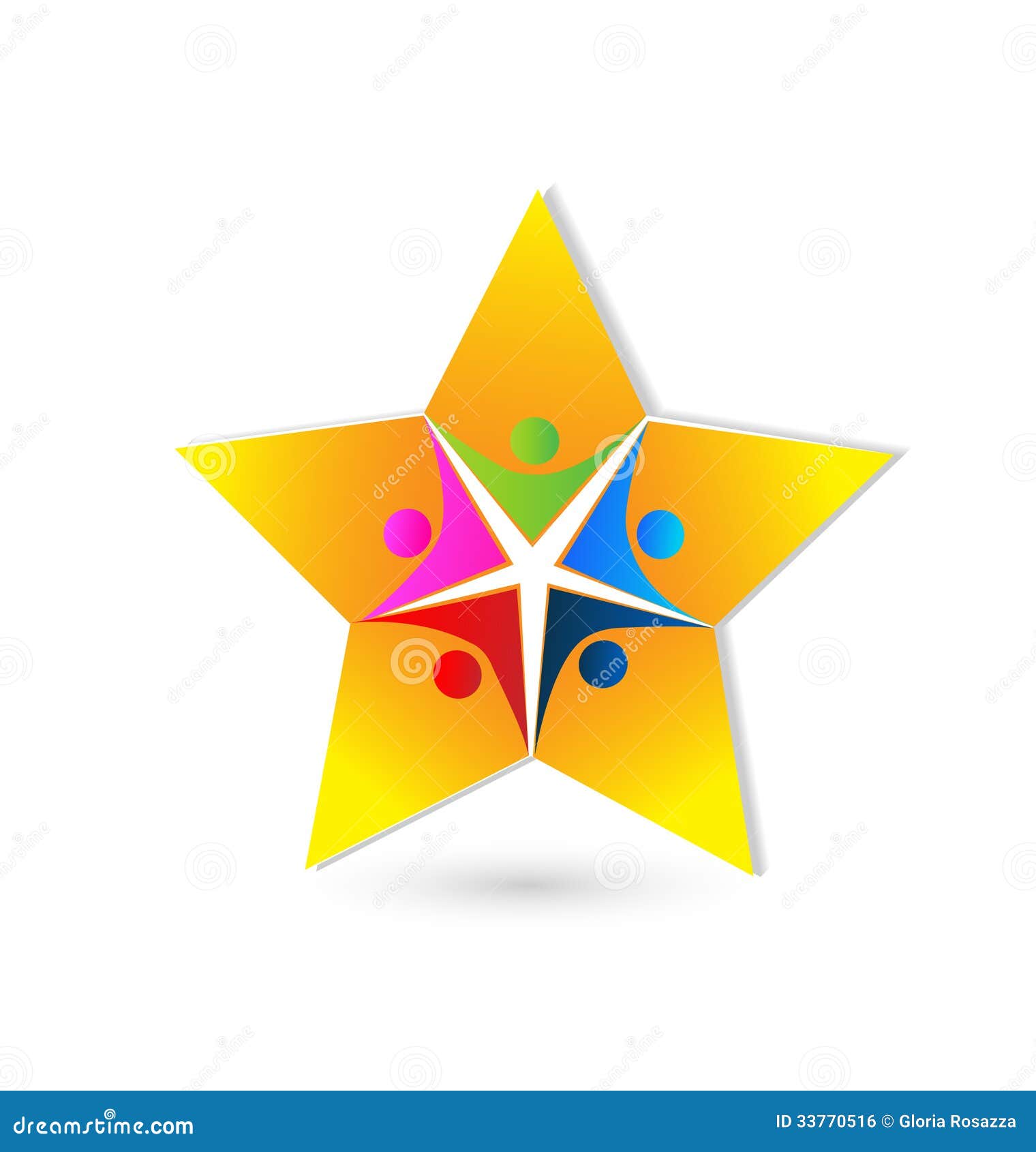 Teamwork Star Group People Vector | CartoonDealer.com #119104465