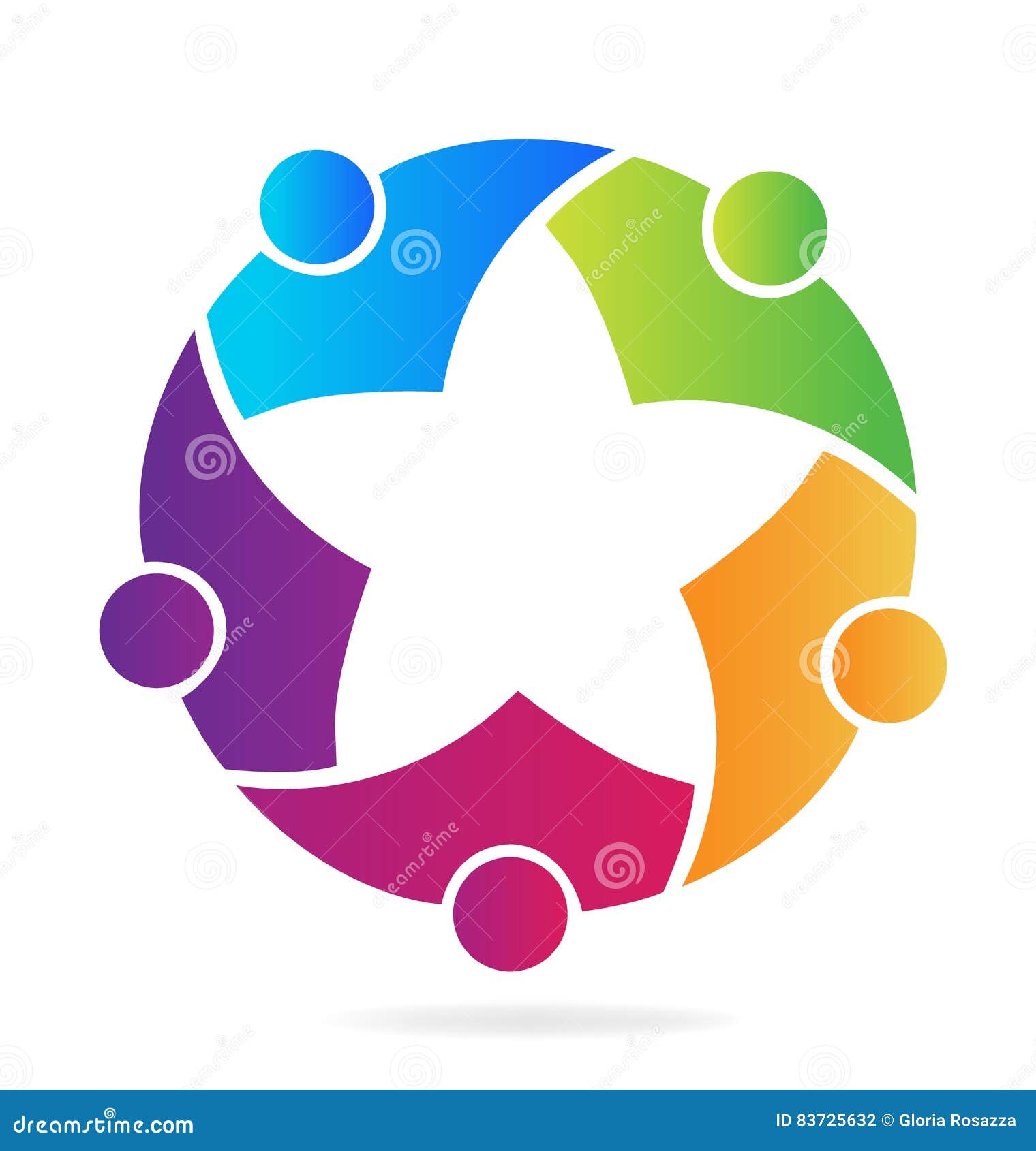 Teamwork star people stock vector. Illustration of charity - 83725632