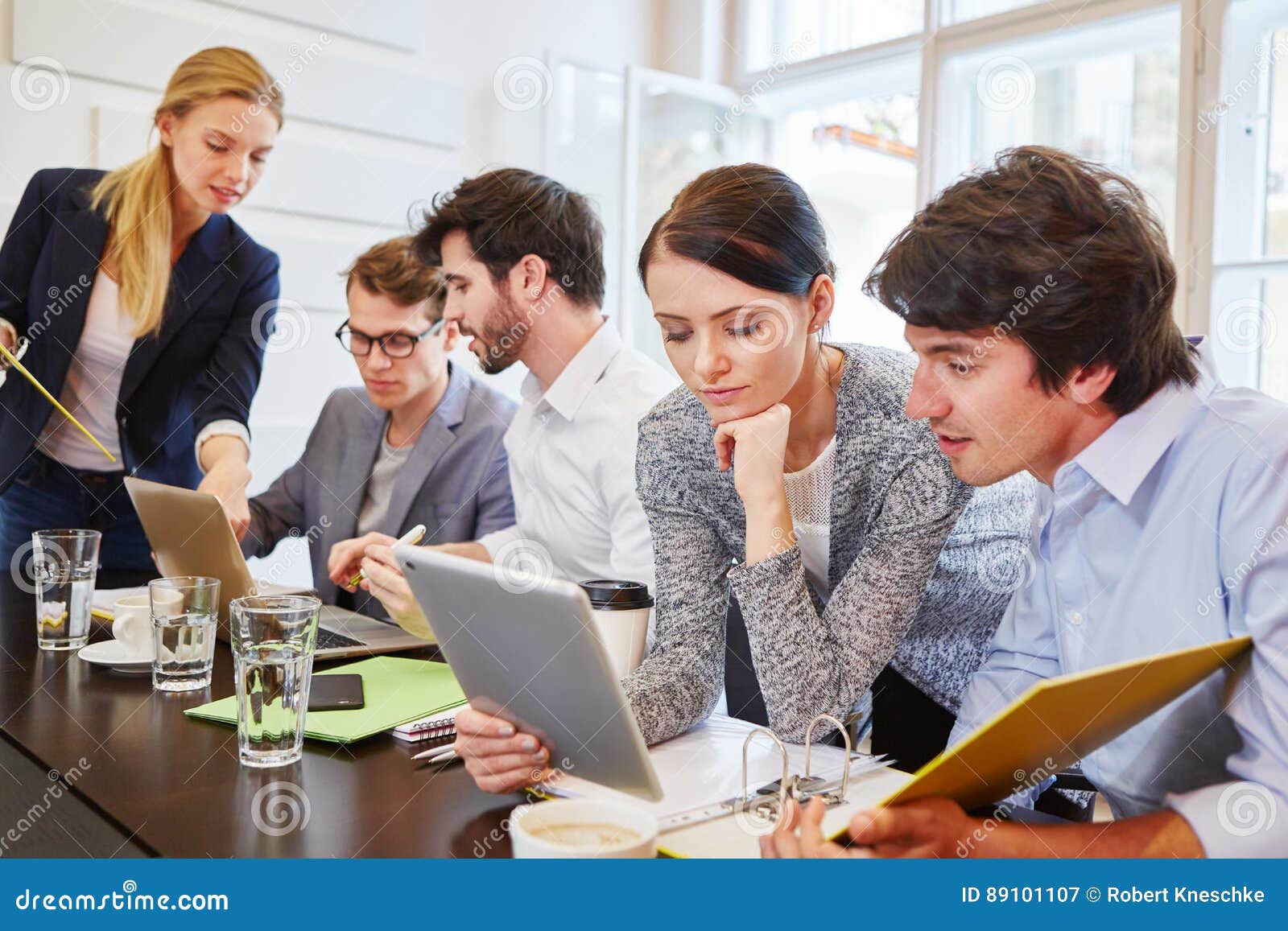Teamwork from Start-up Team Stock Image - Image of employee, computer ...