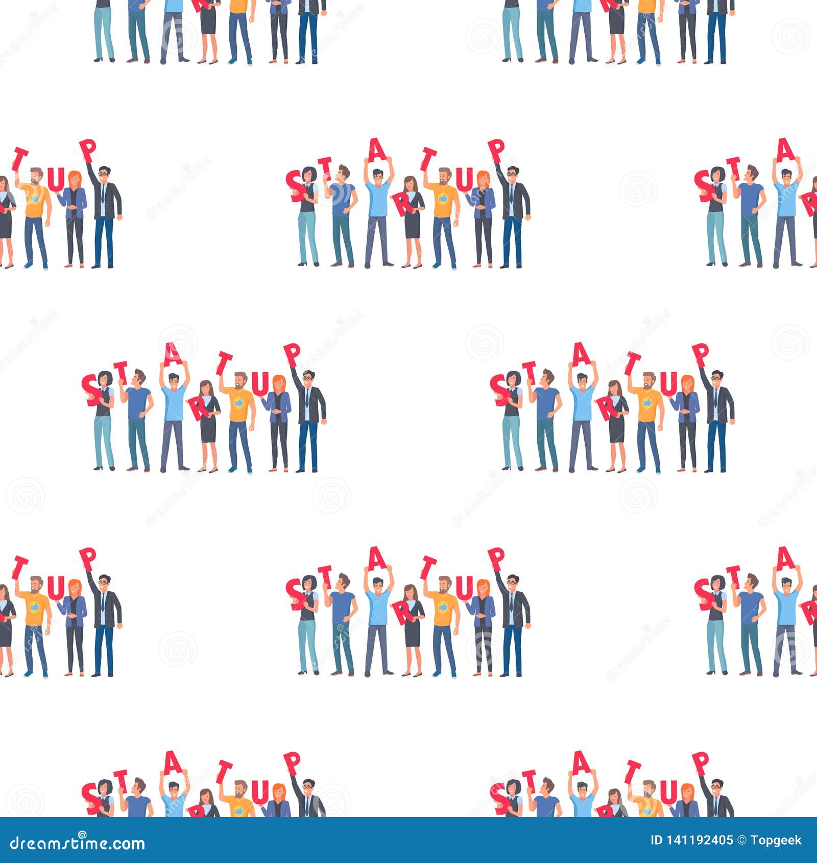 Teamwork and Startup Seamless Pattern, Business Stock Vector ...