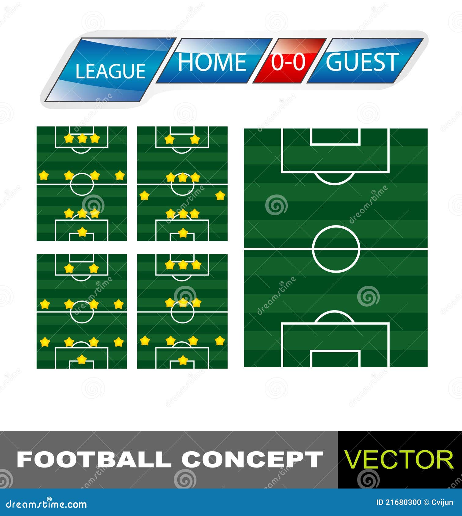 Teamwork Strategy. Football Positions Stock Illustration - Illustration ...