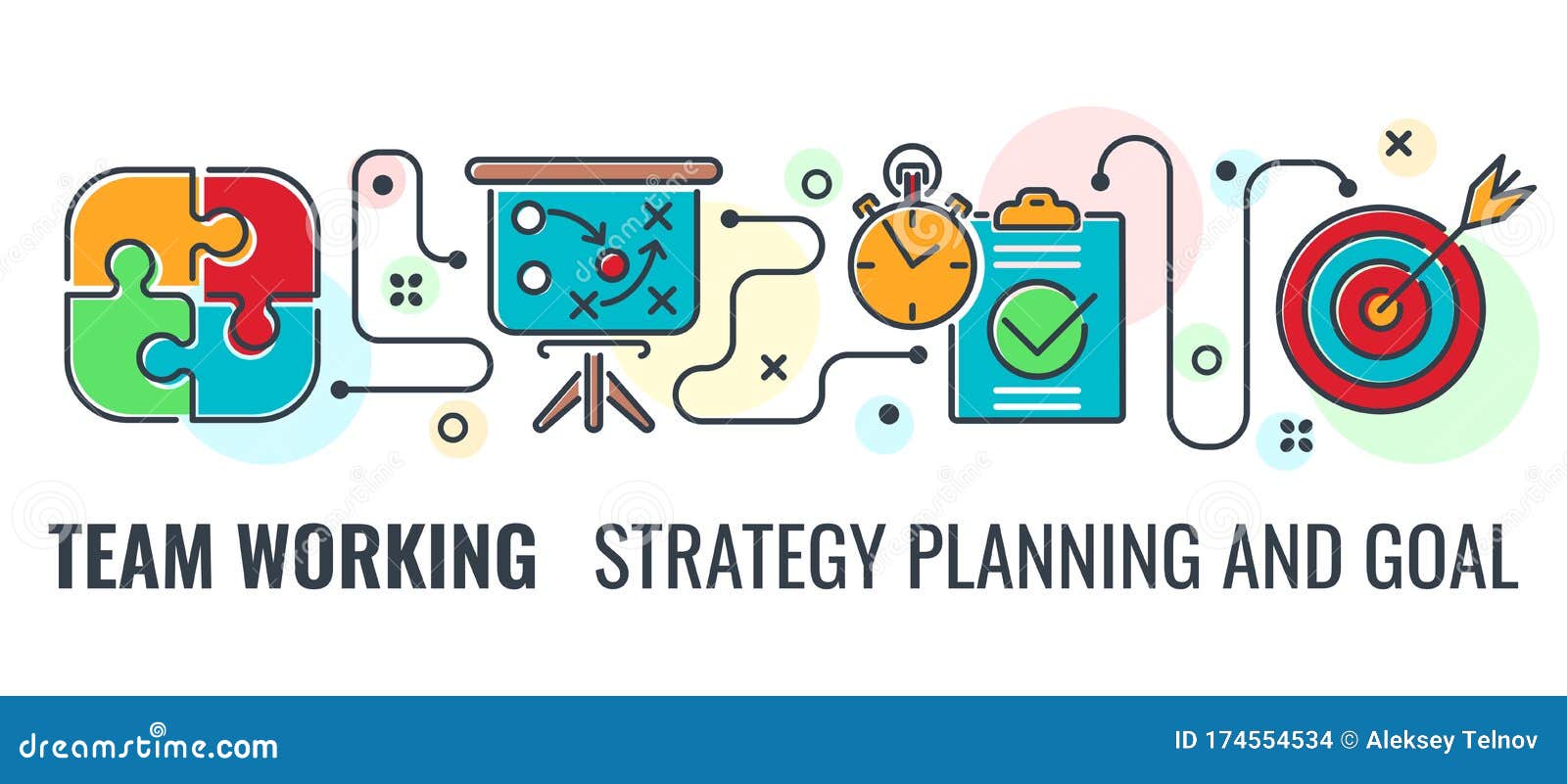 Teamwork Strategy Planning Banner Stock Vector - Illustration of ...