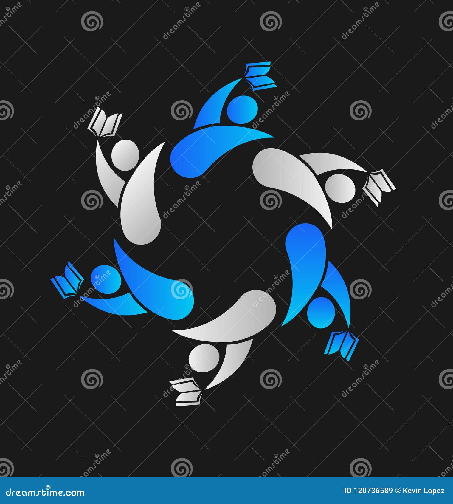 Teamwork Students Book Logo Vector Illustration | CartoonDealer.com ...