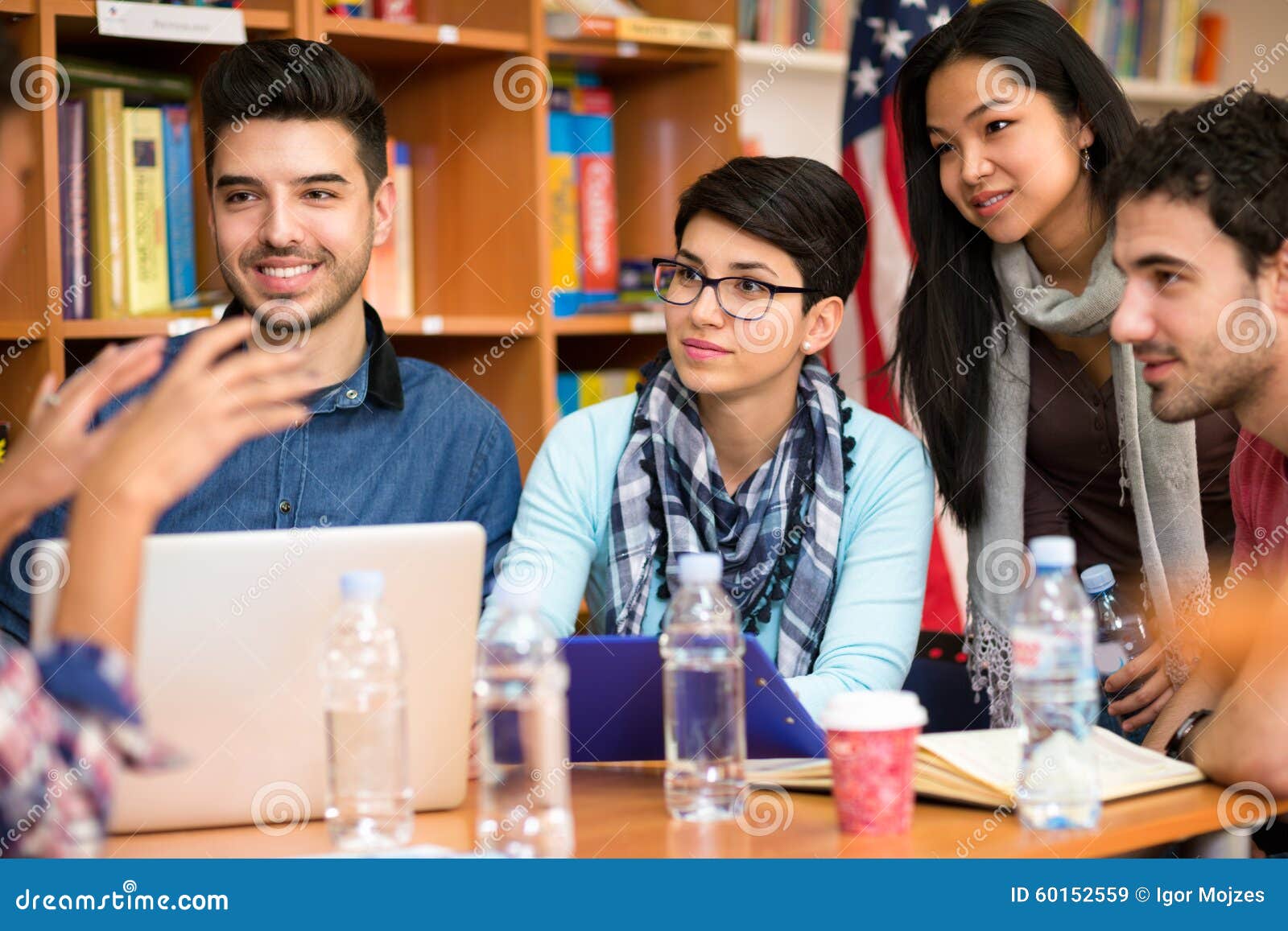 Teamwork of Students Working on Task Together Stock Image - Image of ...