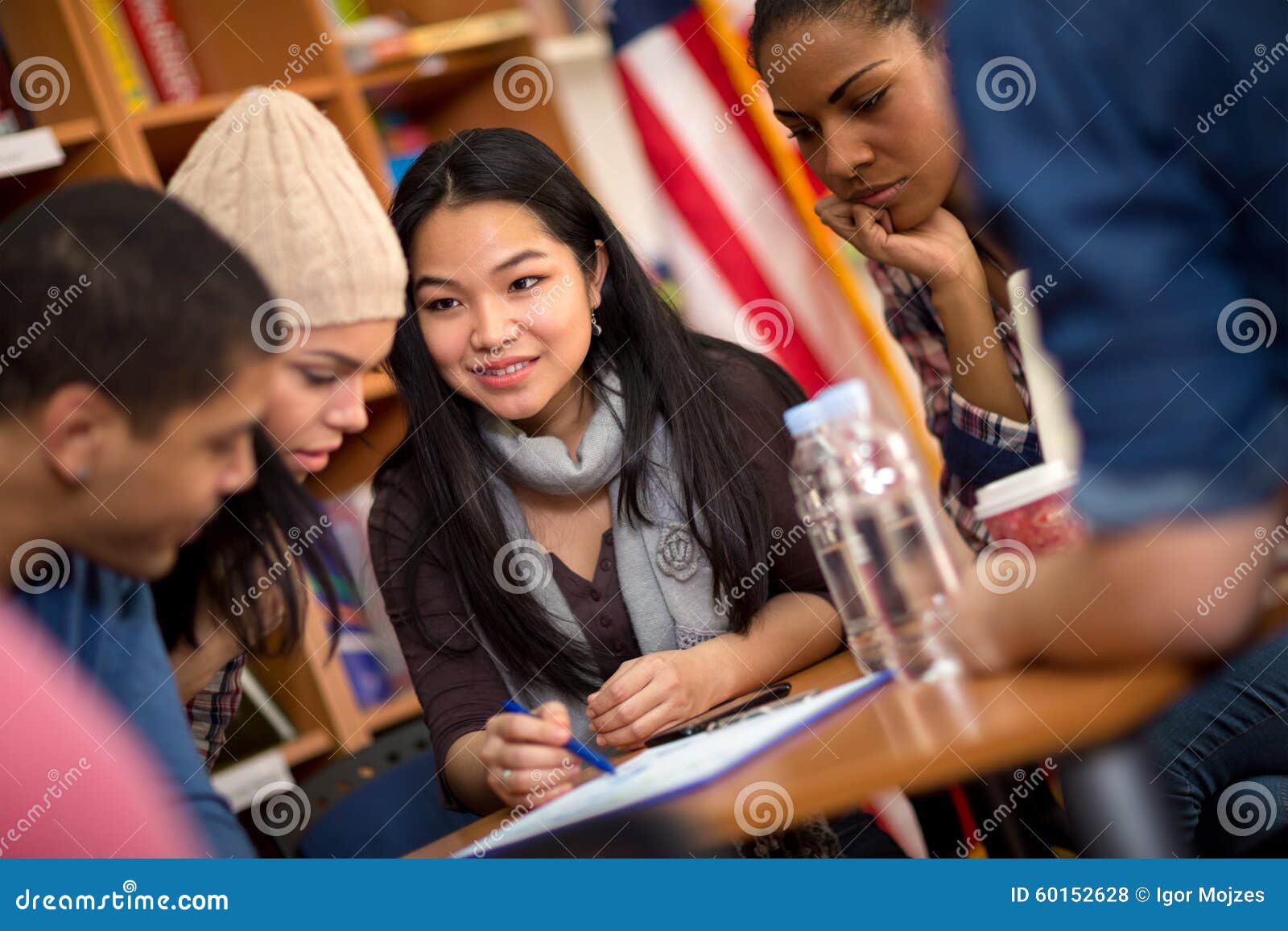 Teamwork of Students Working on Task Together Stock Photo - Image of ...