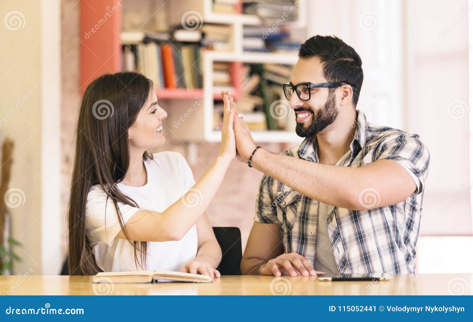 Teamwork in Studying stock image. Image of learning - 115052441