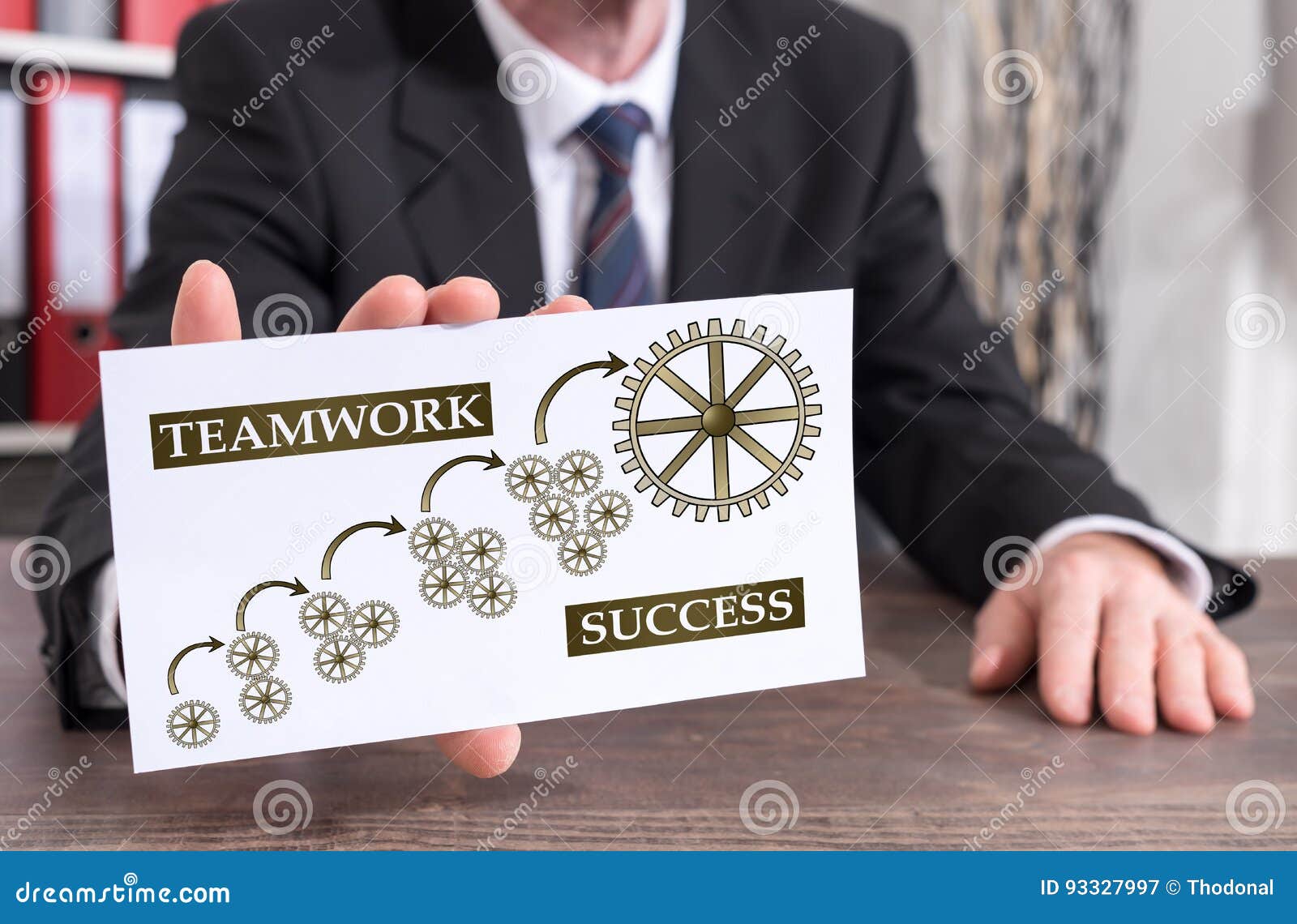 Teamwork Success Concept on an Index Card Stock Image - Image of ...