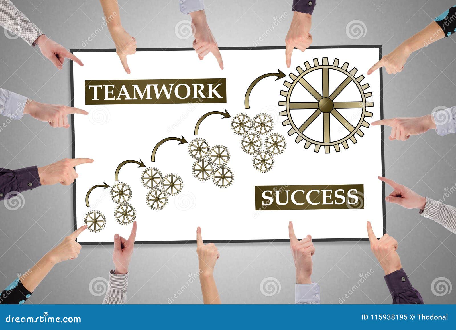 Teamwork Success Concept on a Whiteboard Stock Image - Image of wheel ...