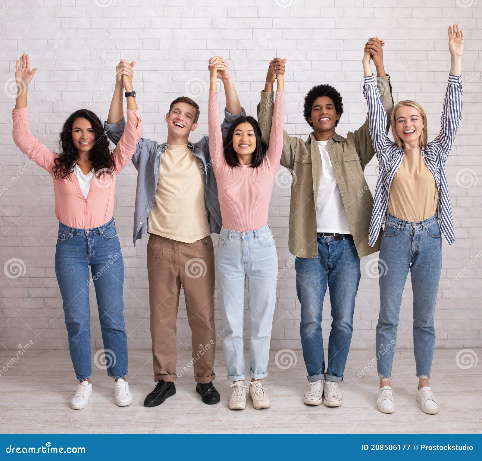 Teamwork, Support from Friend in Studies and Emotions of Success Stock ...