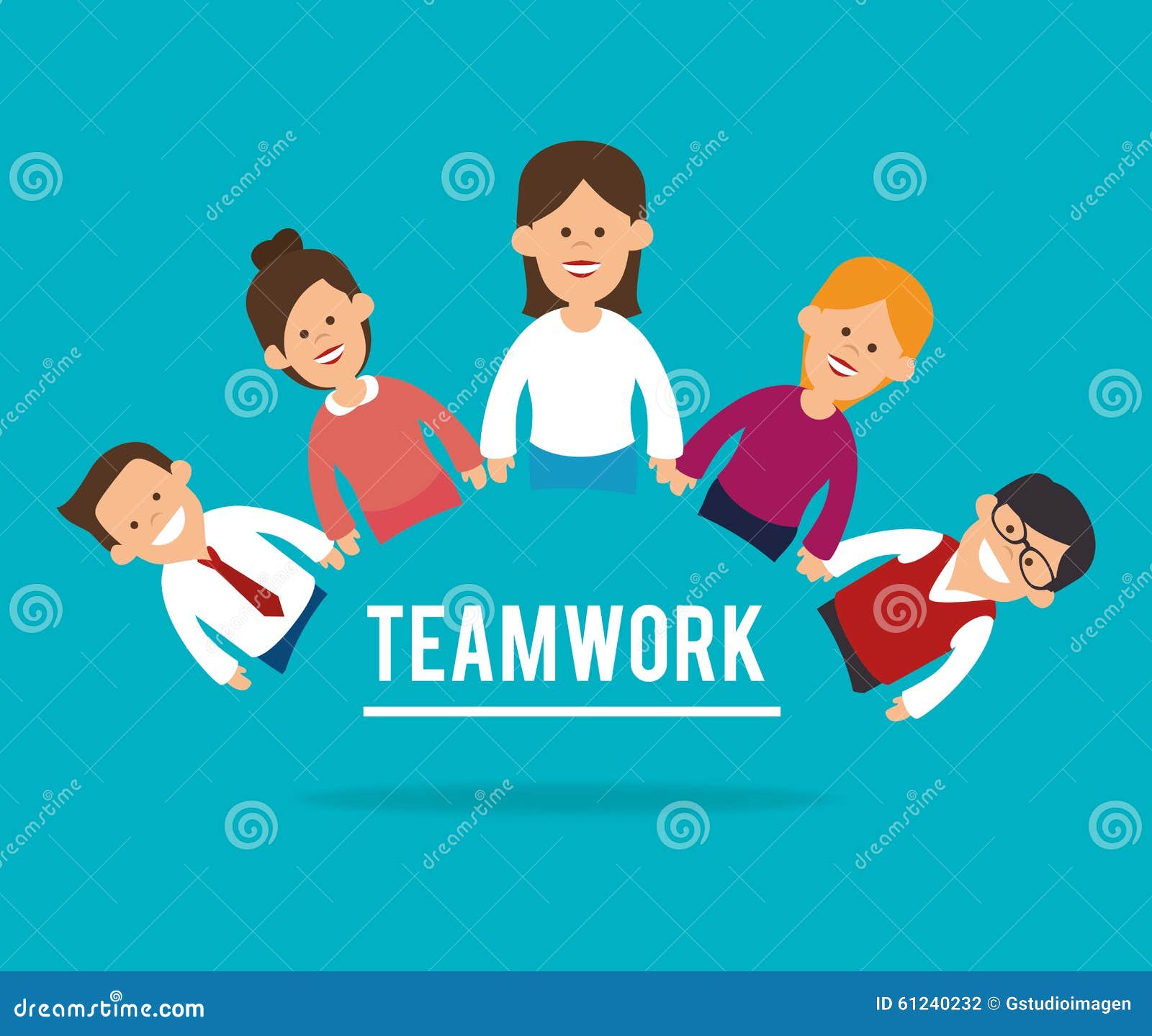 Teamwork Support and Leadership Stock Vector - Illustration of office ...