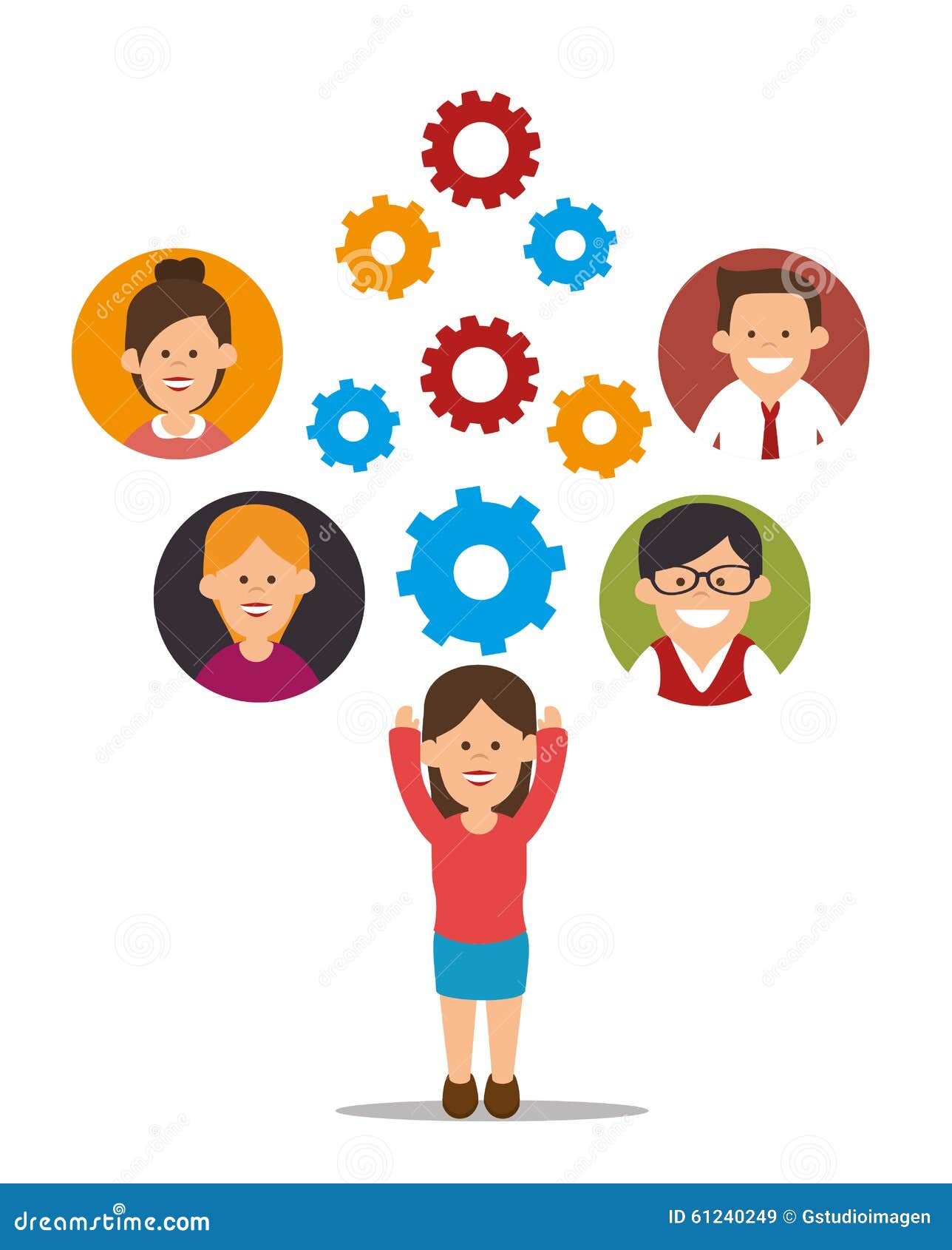 Teamwork Support and Leadership Stock Vector - Illustration of support ...