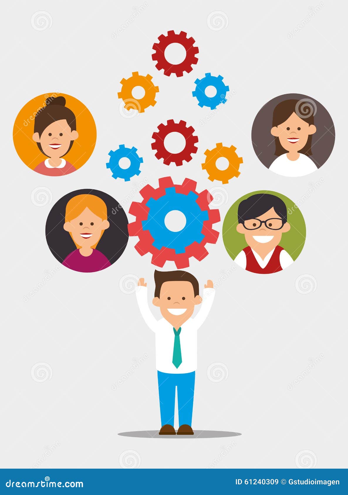 Teamwork Support and Leadership Stock Vector - Illustration of ...