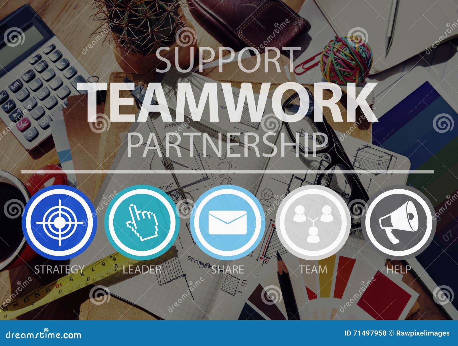 Teamwork Support Partnership Collaboration Unity Concept Stock ...