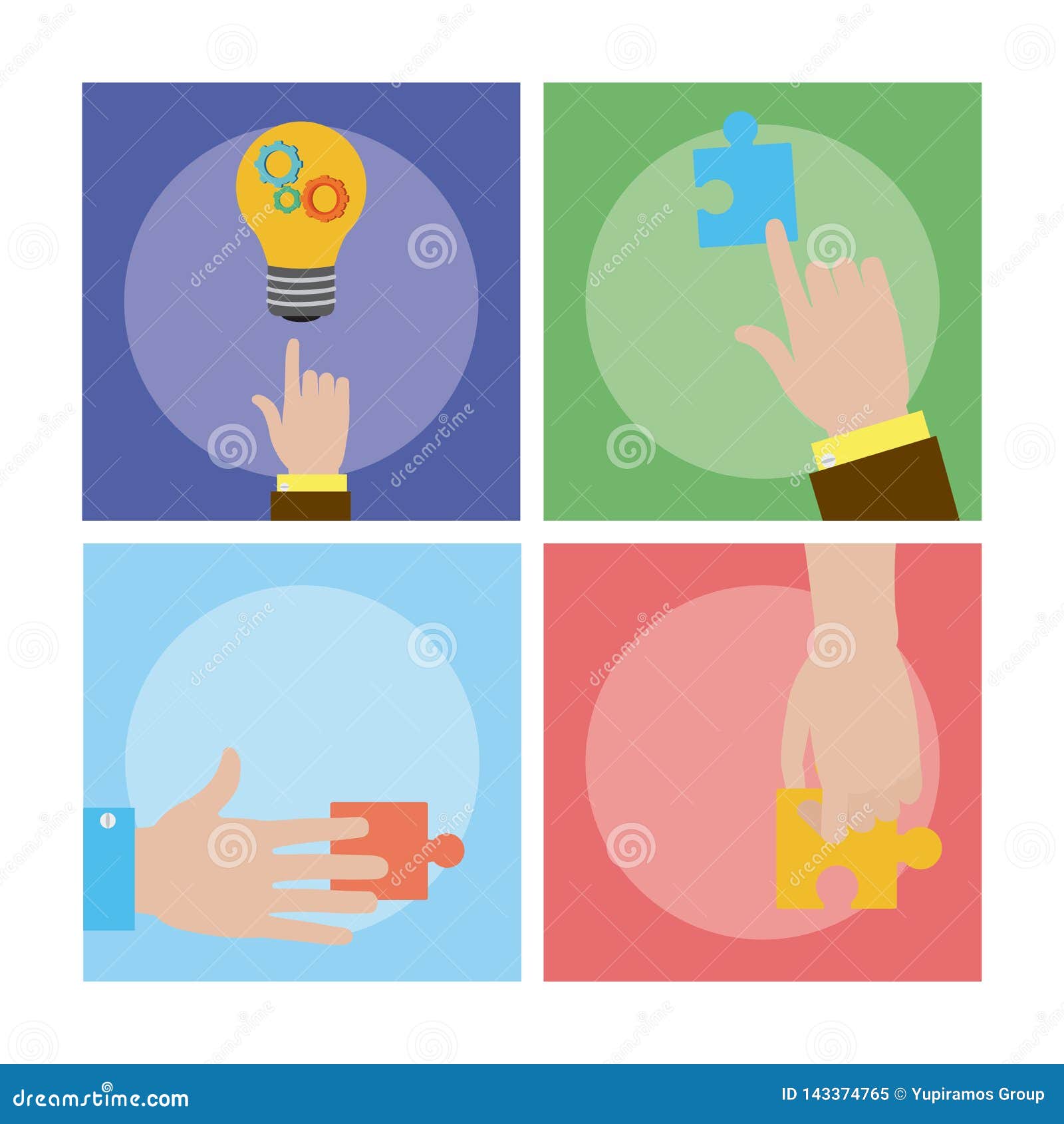 Teamwork and support cards stock vector. Illustration of help - 143374765