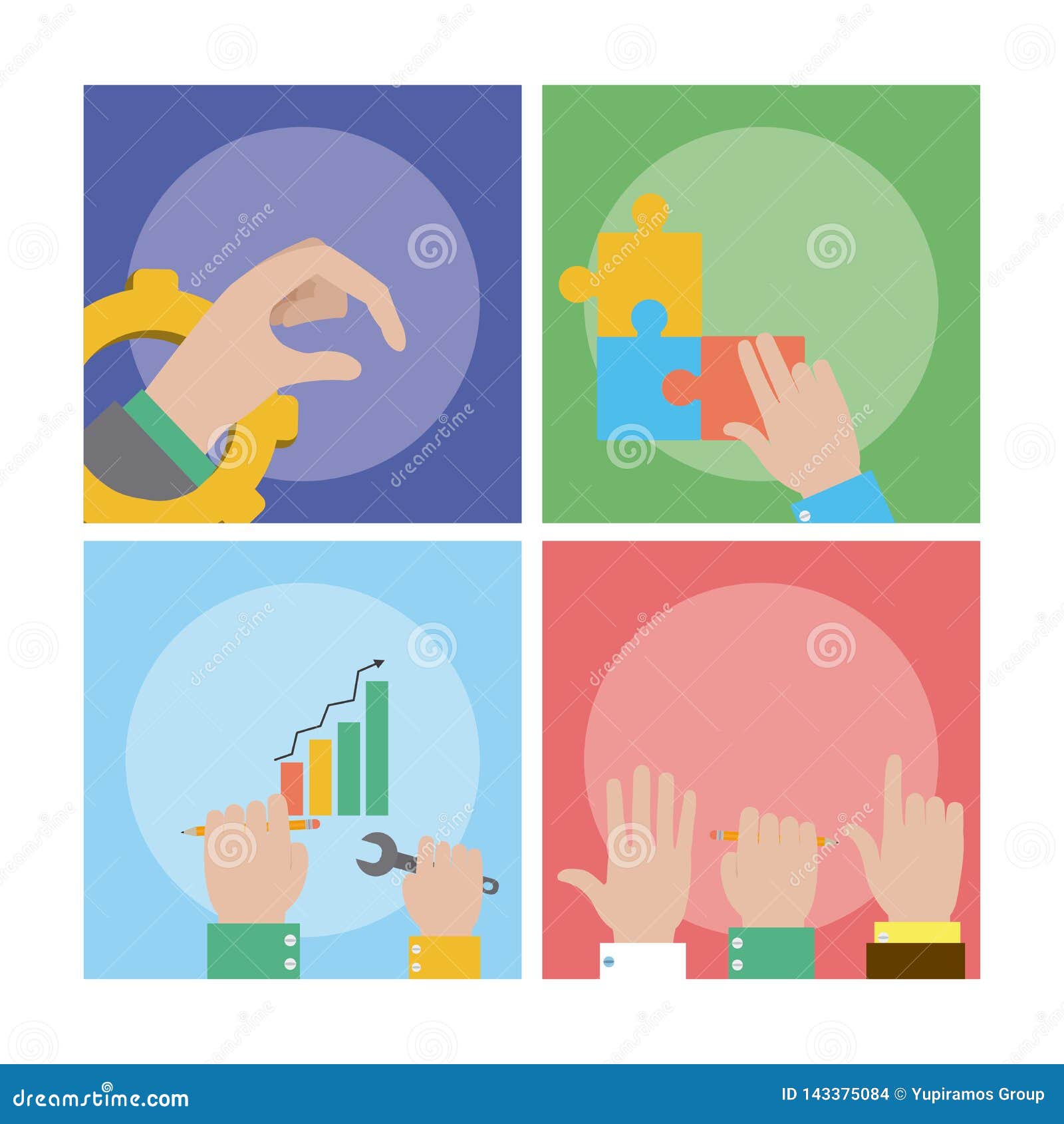 Teamwork and support cards stock vector. Illustration of team - 143375084
