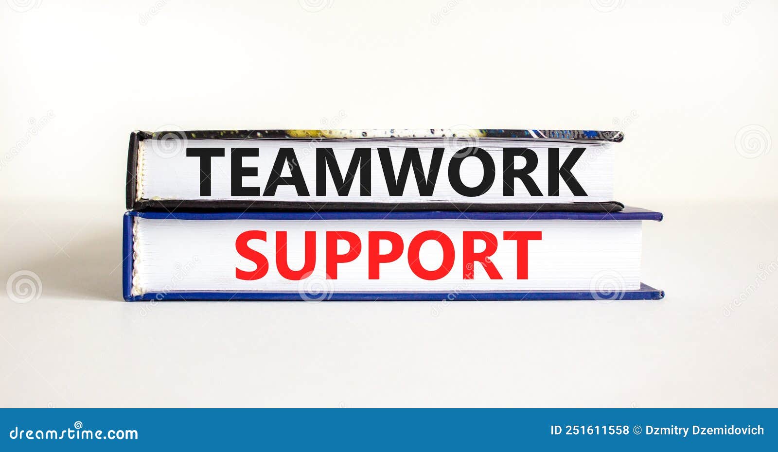 Teamwork Support Symbol. Concept Words Teamwork Support on Books on a ...