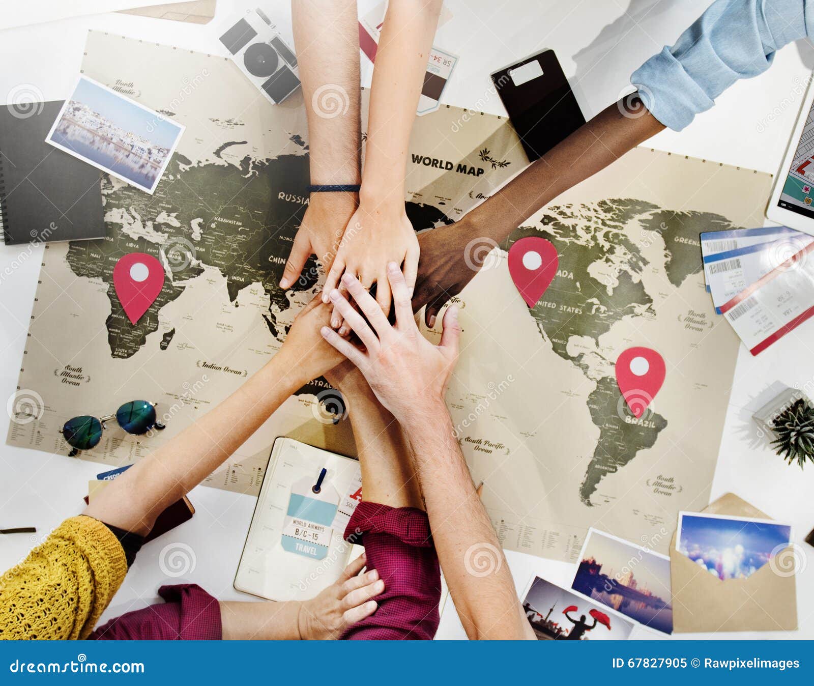 Teamwork Support Travel Jouney Planning Concept Stock Image - Image of ...