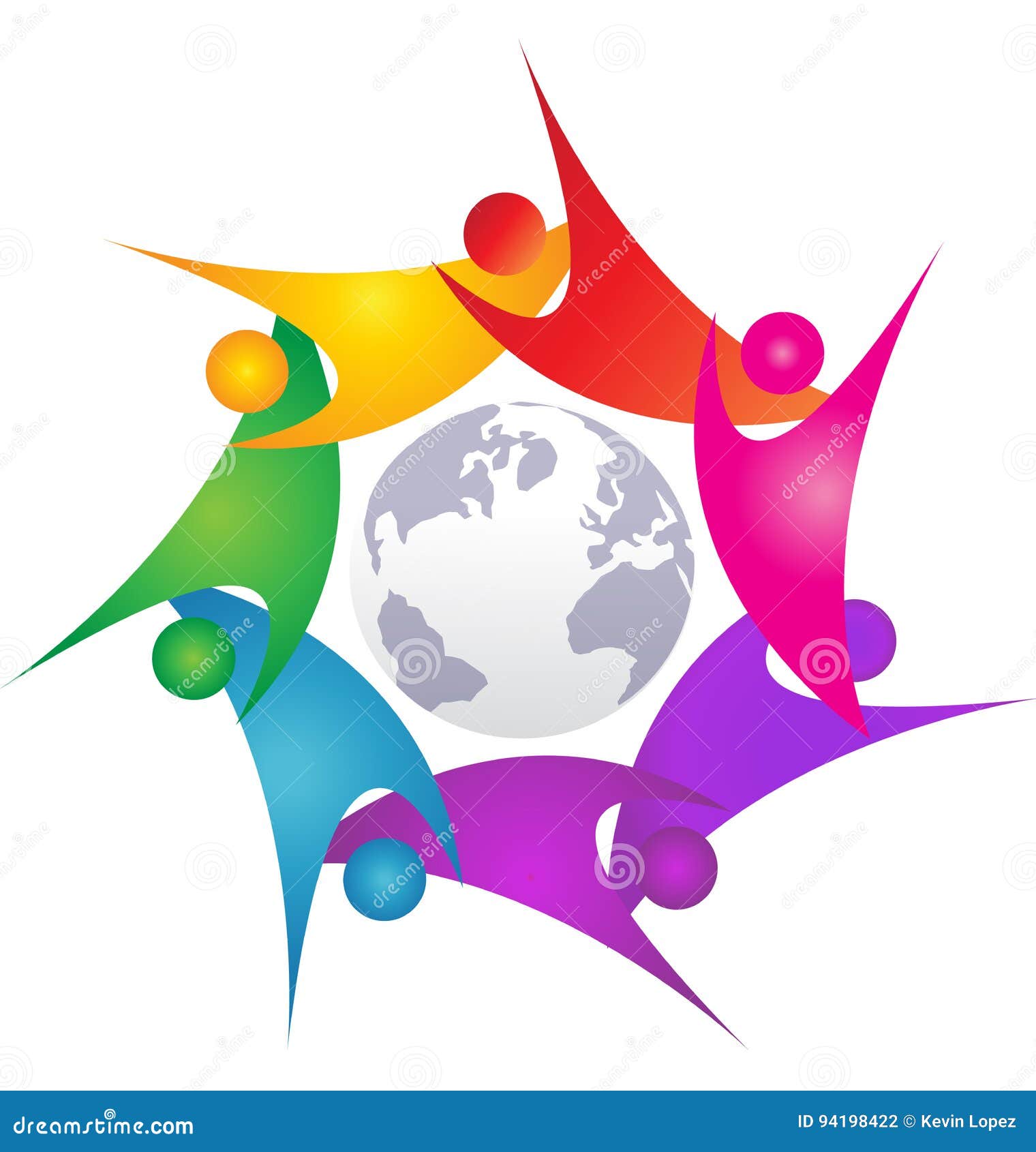 Teamwork Swoosh People Around World Logo Stock Vector - Illustration of ...