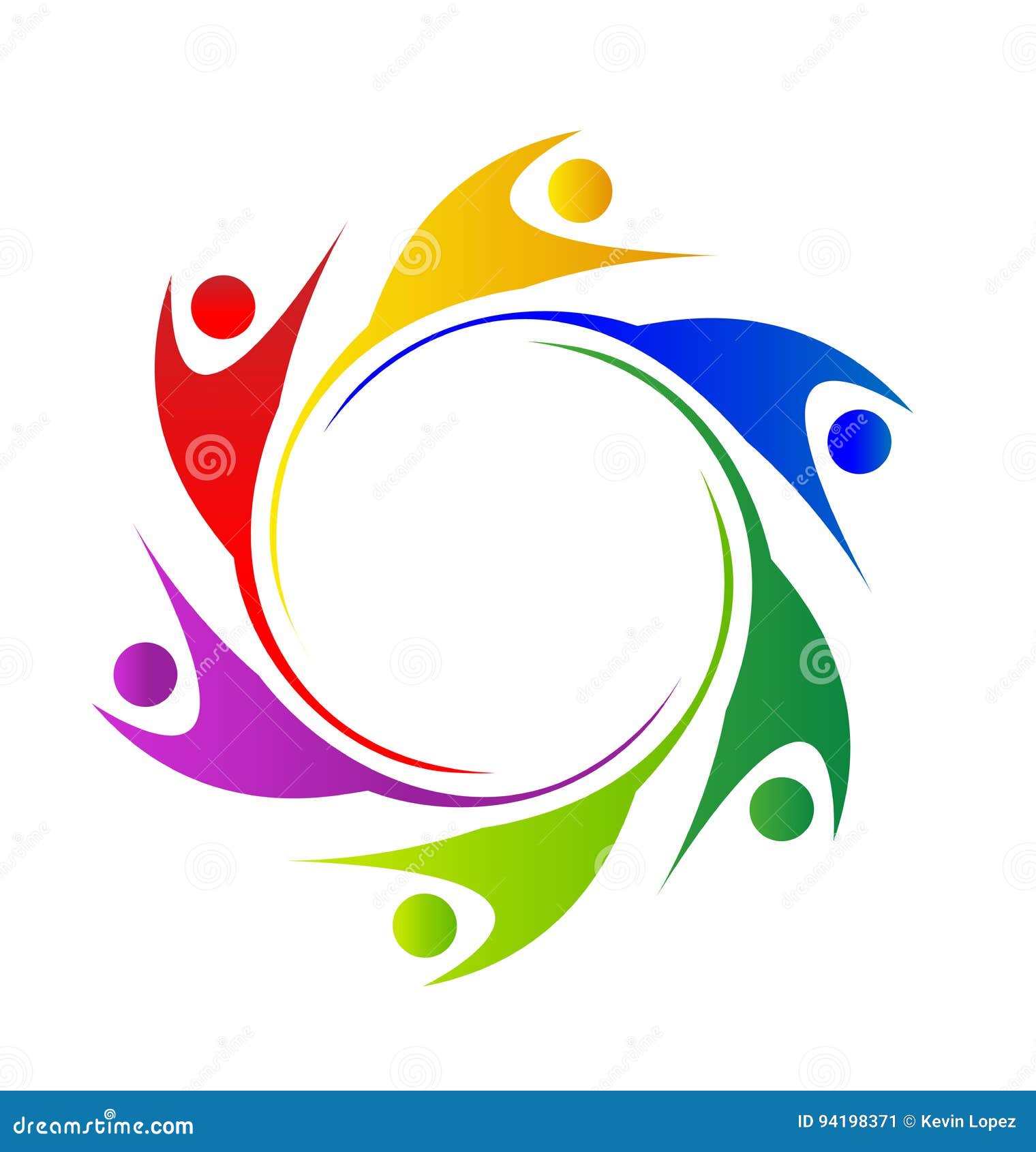 Teamwork Swooshes In A Circle People Logo Cartoon Vector ...