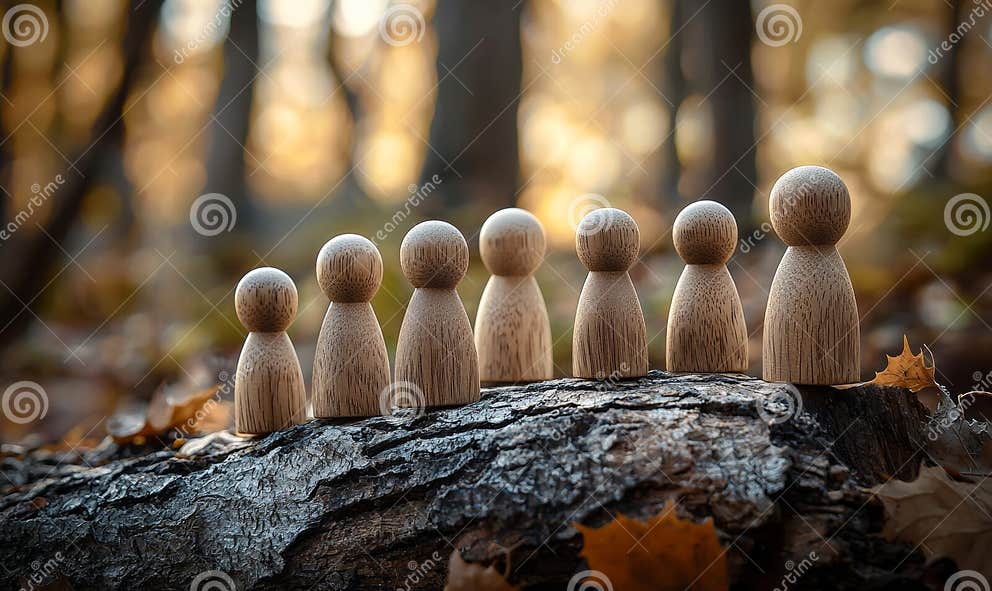 A Teamwork Symbol in an Autumn Forest Setting, a Concept of ...