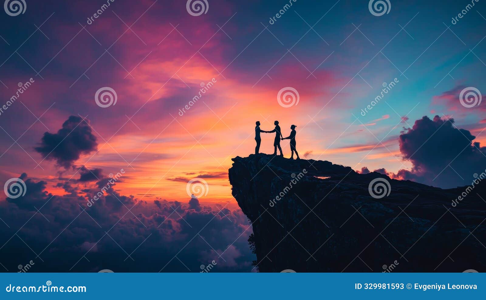 Teamwork Cliff Ledge Climb People Stock Illustration | CartoonDealer ...