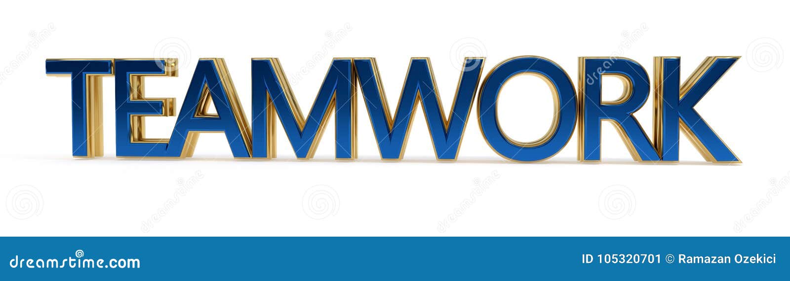 Teamwork Symbols Gold Writing Background Work, 3d Rendering Stock ...