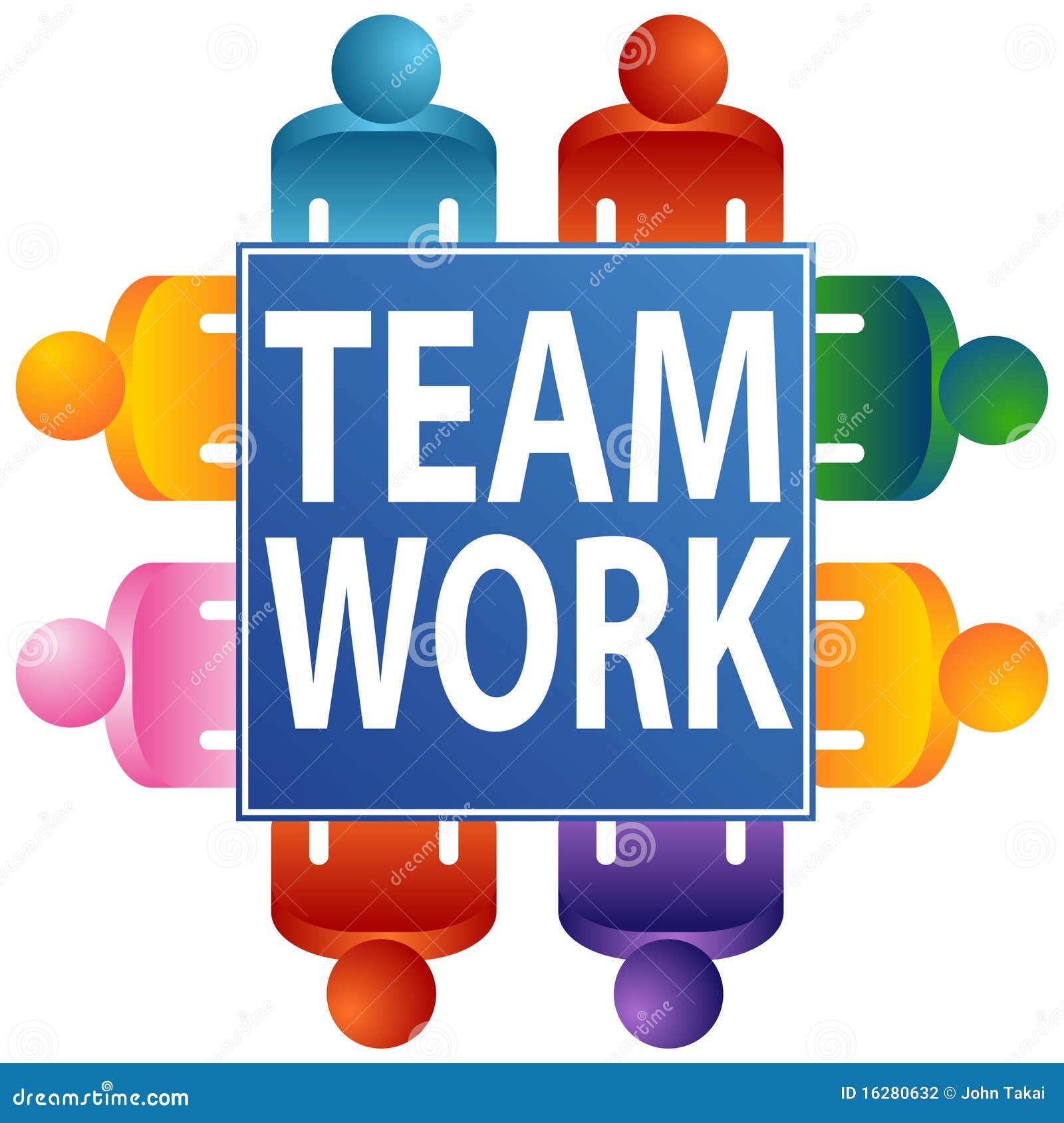 Teamwork-Tabelle vektor abbildung. Illustration von blau - 16280632