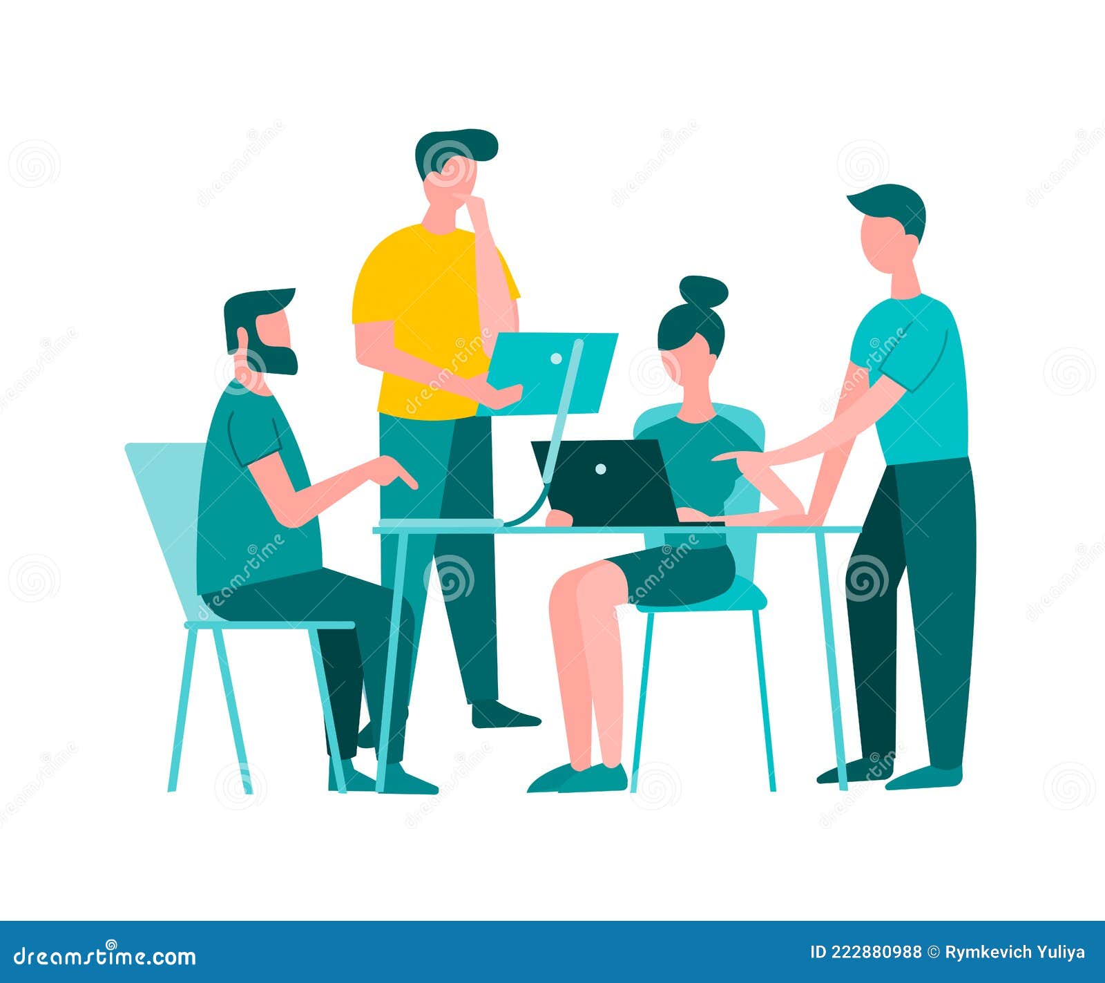 Teamwork at the Table. Discussion and Brainstorming in the Office Stock ...