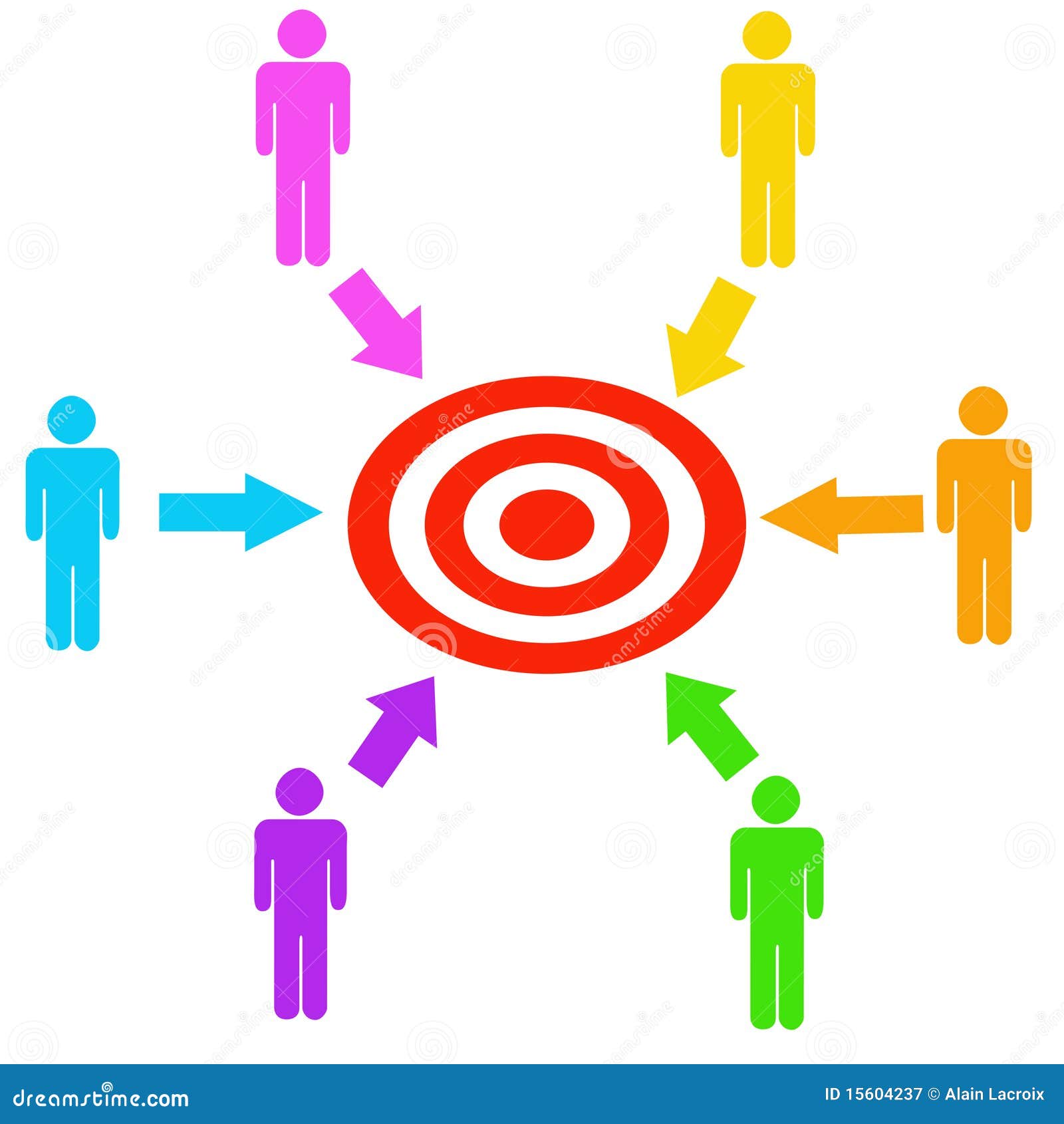 Teamwork target stock illustration. Illustration of contacts - 15604237