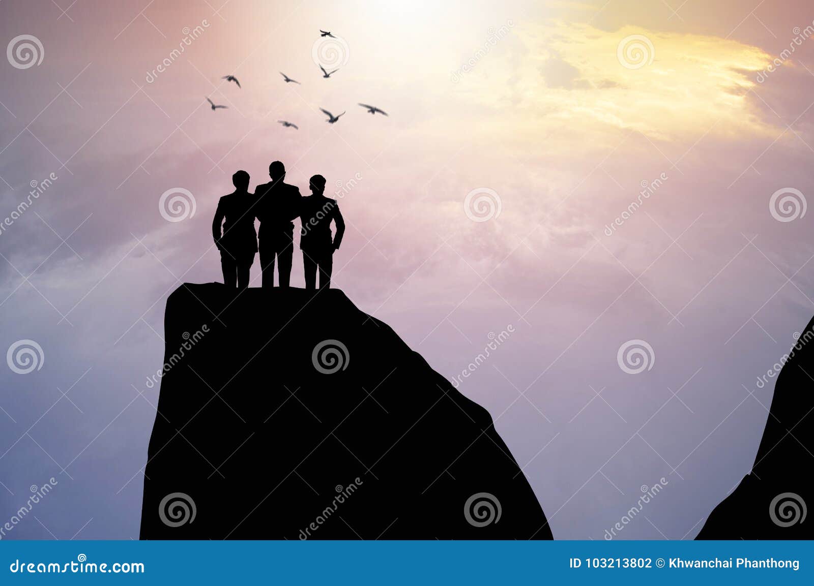 Teamwork, Target and Success Concept, Silhouette People Standing Stock ...