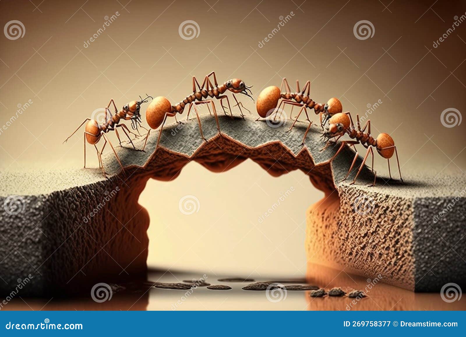Teamwork, Team Of Ants Costructing Bridge AI Generated Royalty-Free ...