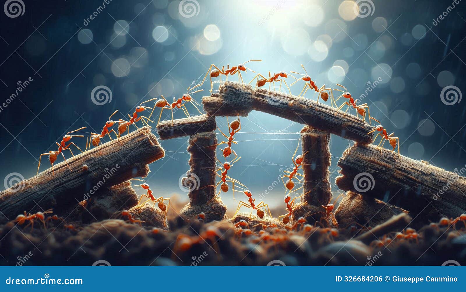Teamwork, Team Of Ants Costructing Bridge Royalty-Free Stock Image ...