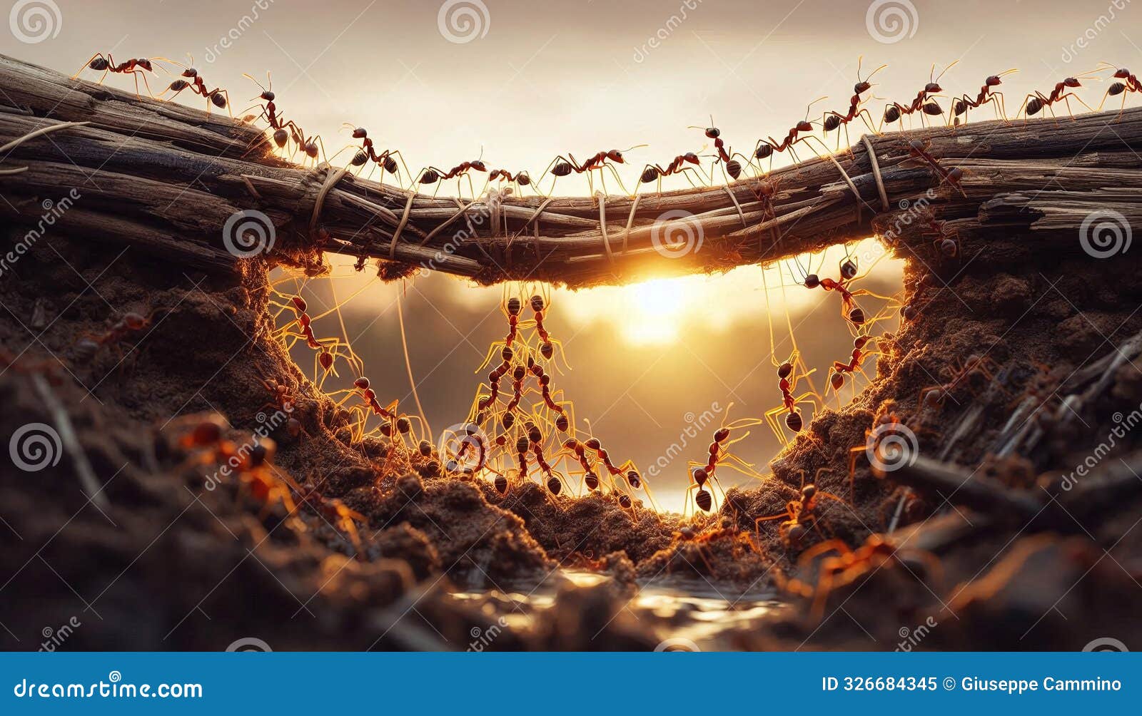 Teamwork, Team Of Ants Costructing Bridge Royalty-Free Stock ...