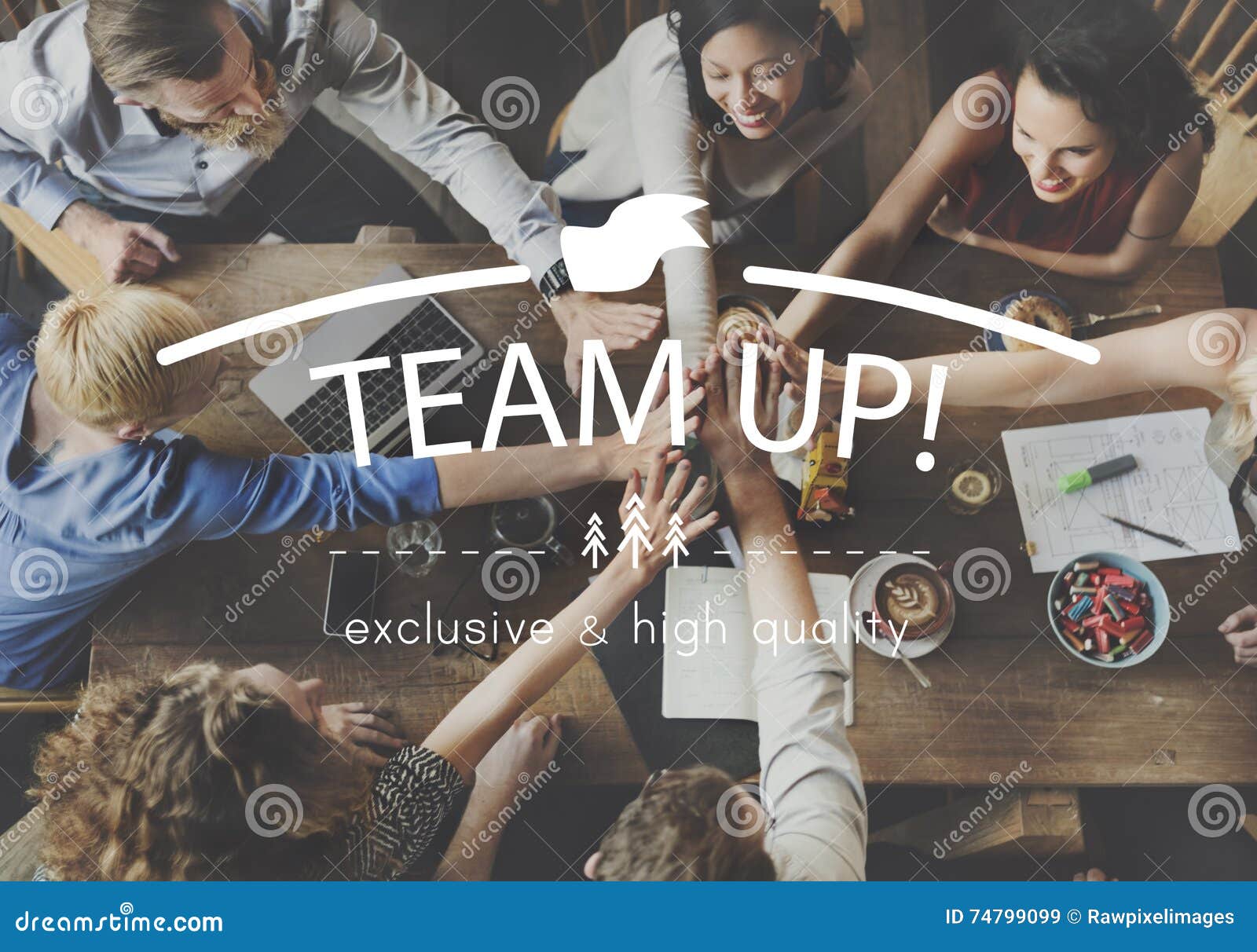 Teamwork Team Building Spirit Togetherness Concept Stock Image - Image ...