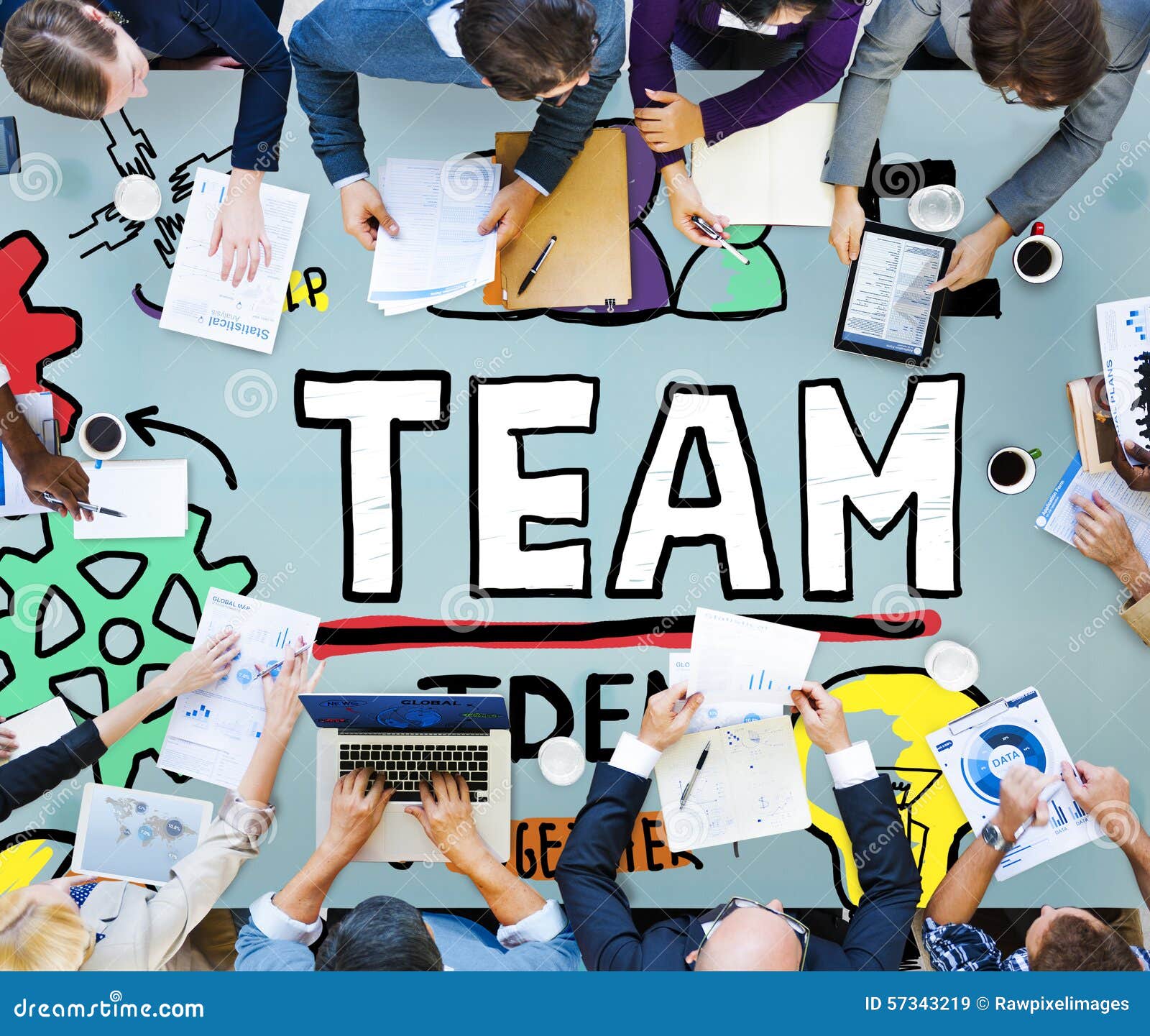 Teamwork Team Collaboration Connection Togetherness Unity Concep Stock ...