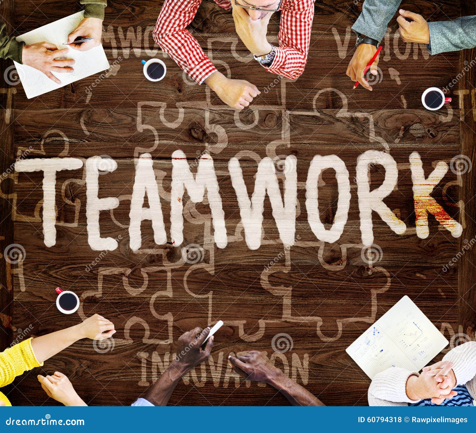 Teamwork Team Collaboration Connection Togetherness Unity Concep Stock ...
