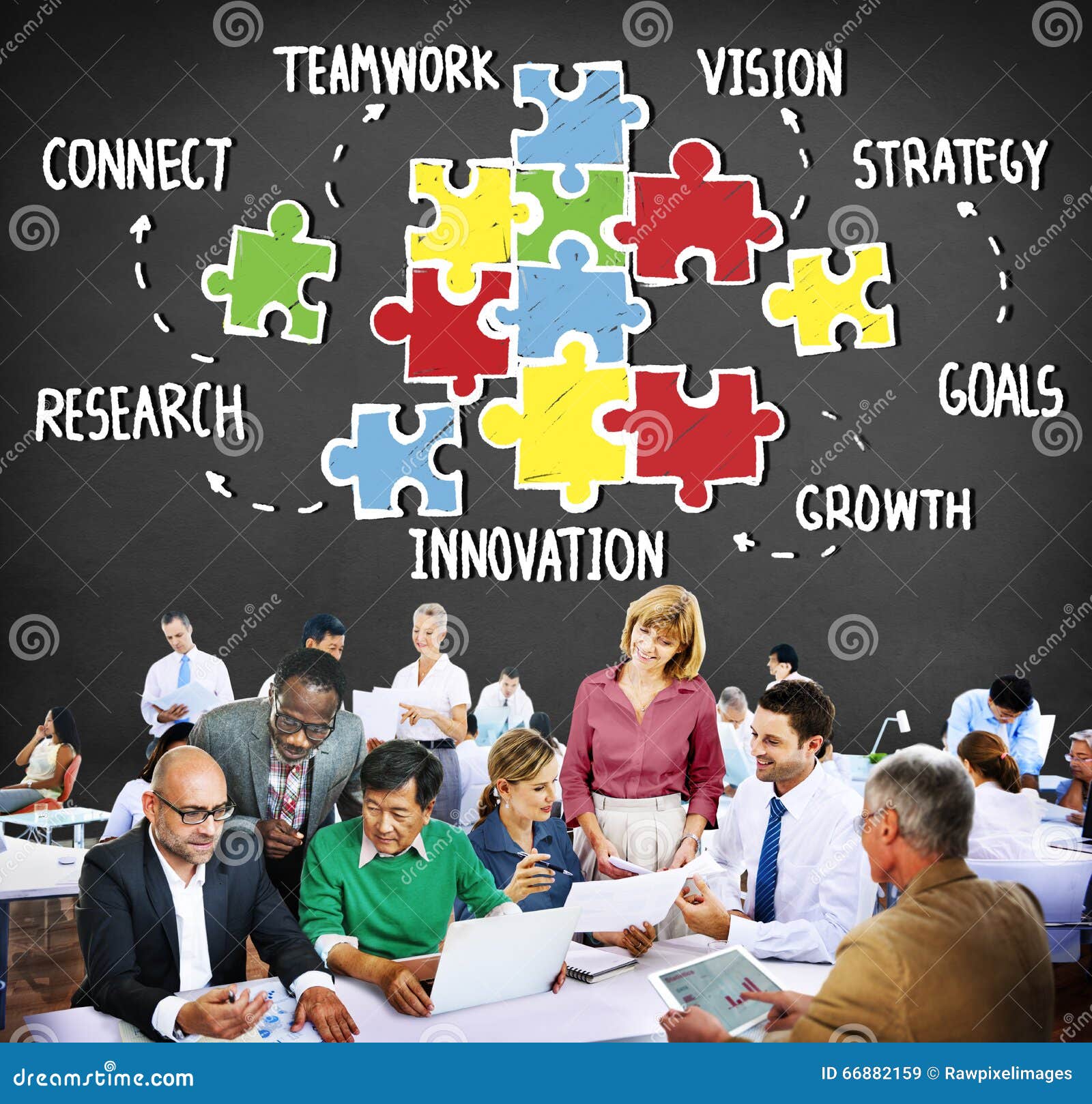 Teamwork Team Collaboration Connection Togetherness Unity Concept Stock ...